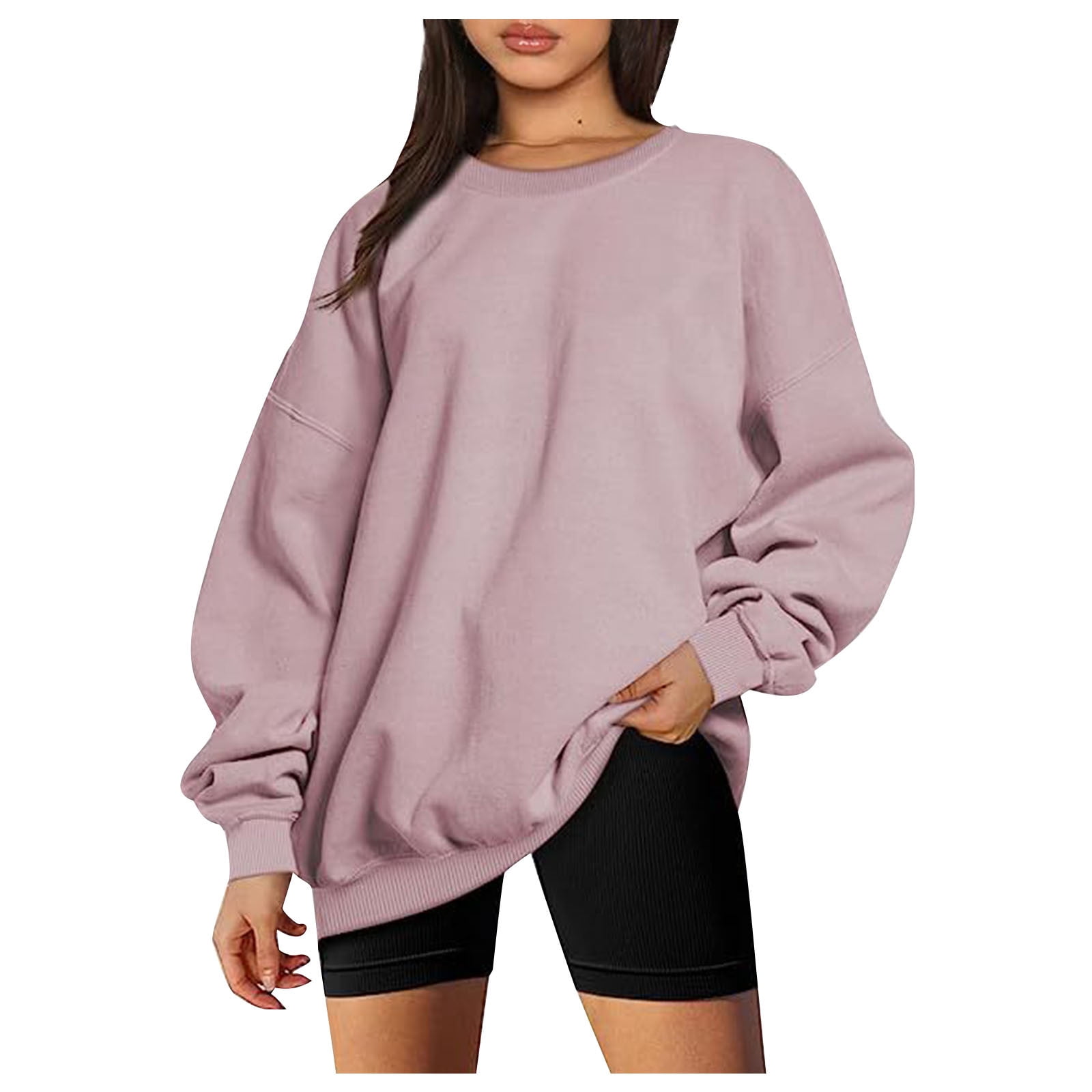 JWZUY Women's Oversized Sweatshirts Lightweight Sweatshirts Long Sleeve ...