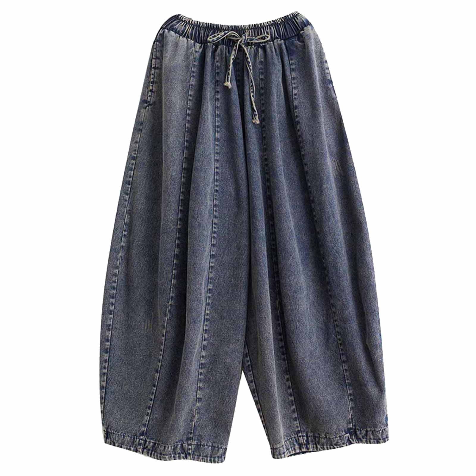JWZUY Women's Wide Leg Jeans Baggy Denim Pants Culottes Drawstring High ... JWZUY Women's Wide Leg Jeans Baggy Denim Pants Culottes Drawstring High ...