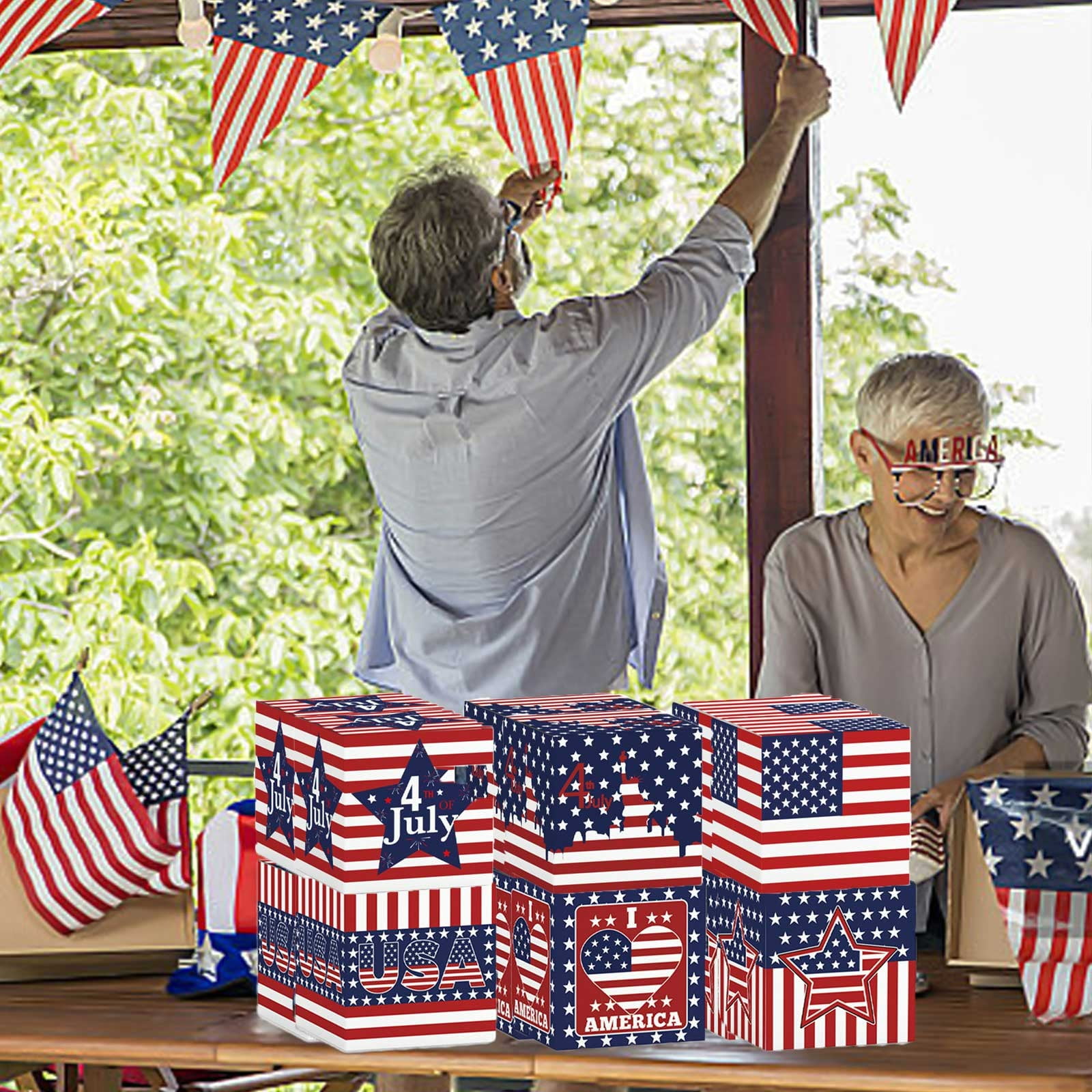 JWshufel 12 Pack Recyclable Candy Boxes for Veterans Memorial ...