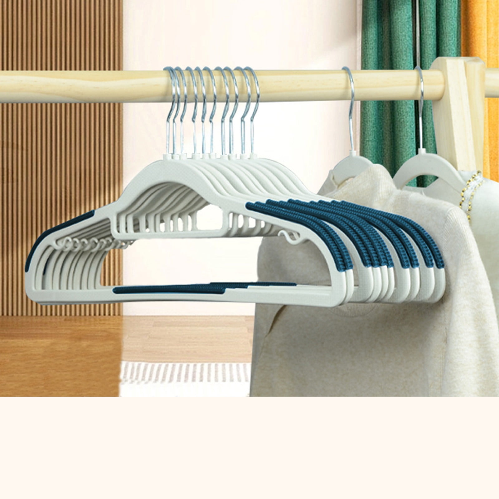 JWshufel AntiSlip Clothes Hangers 10 Pack with 360 Degrees Swivel Hook ...
