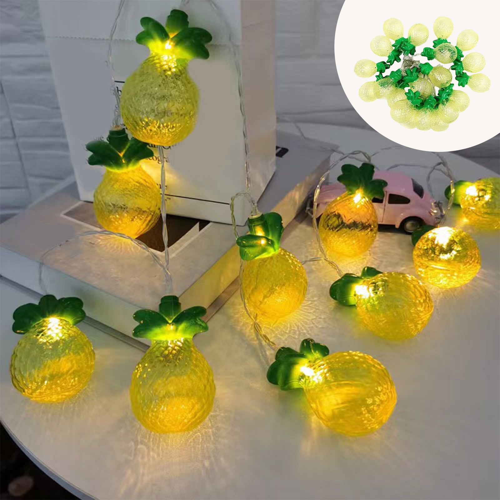 JWshufel Battery Powered LED Pineapple String Lights for Birthday Party ...