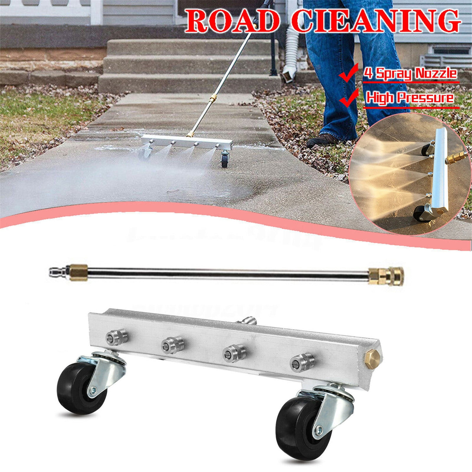 JWshufel Courtyard Road Cleaner with Universal Wheels and Large Spray ...