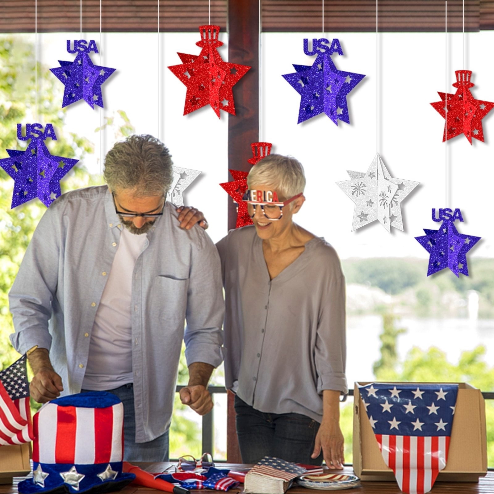 JWshufel Independence Day Celebration Porch and Courtyard Interior ...