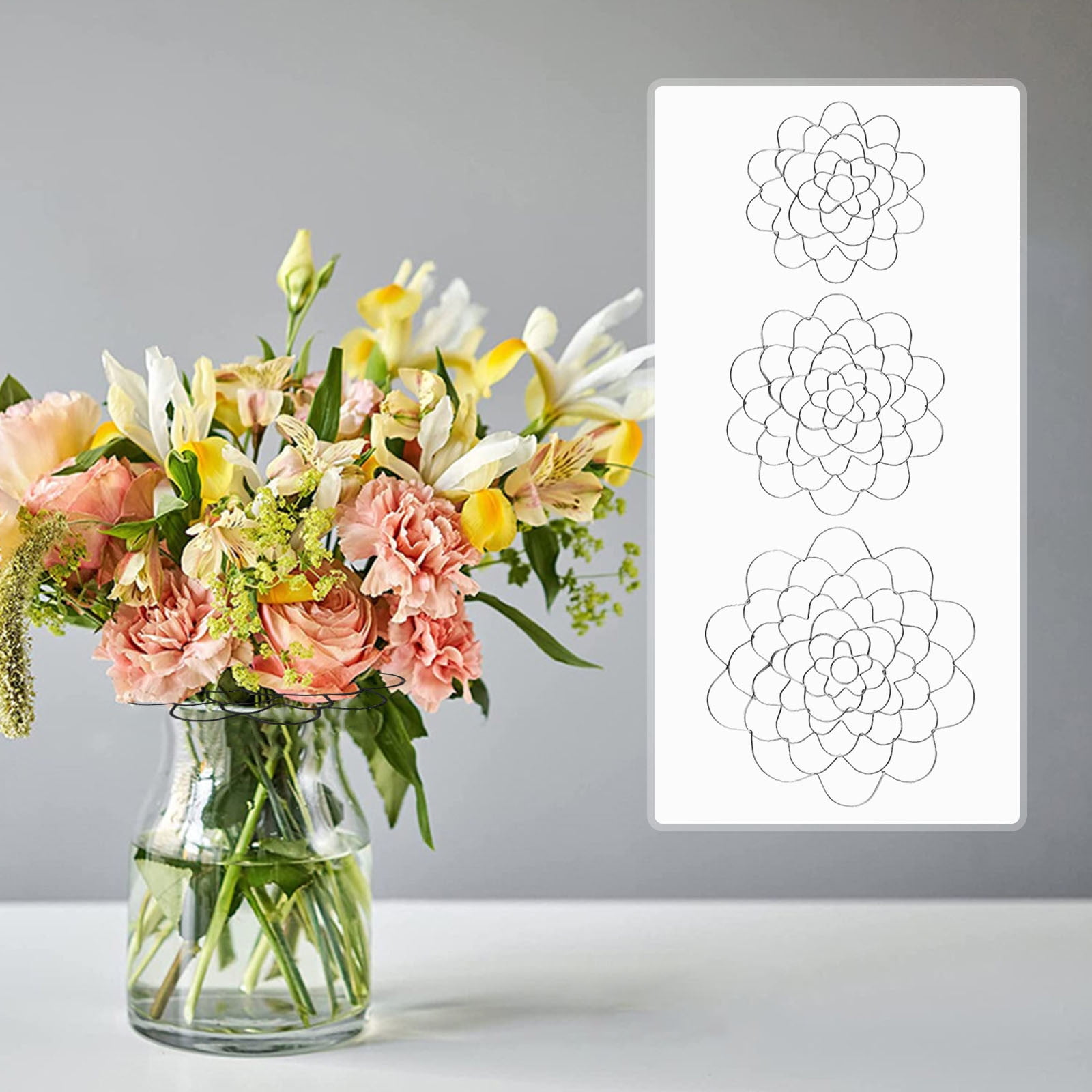 JWshufel Modern Iron Shaped Flower Arrangement Stand Sturdy Metal ...