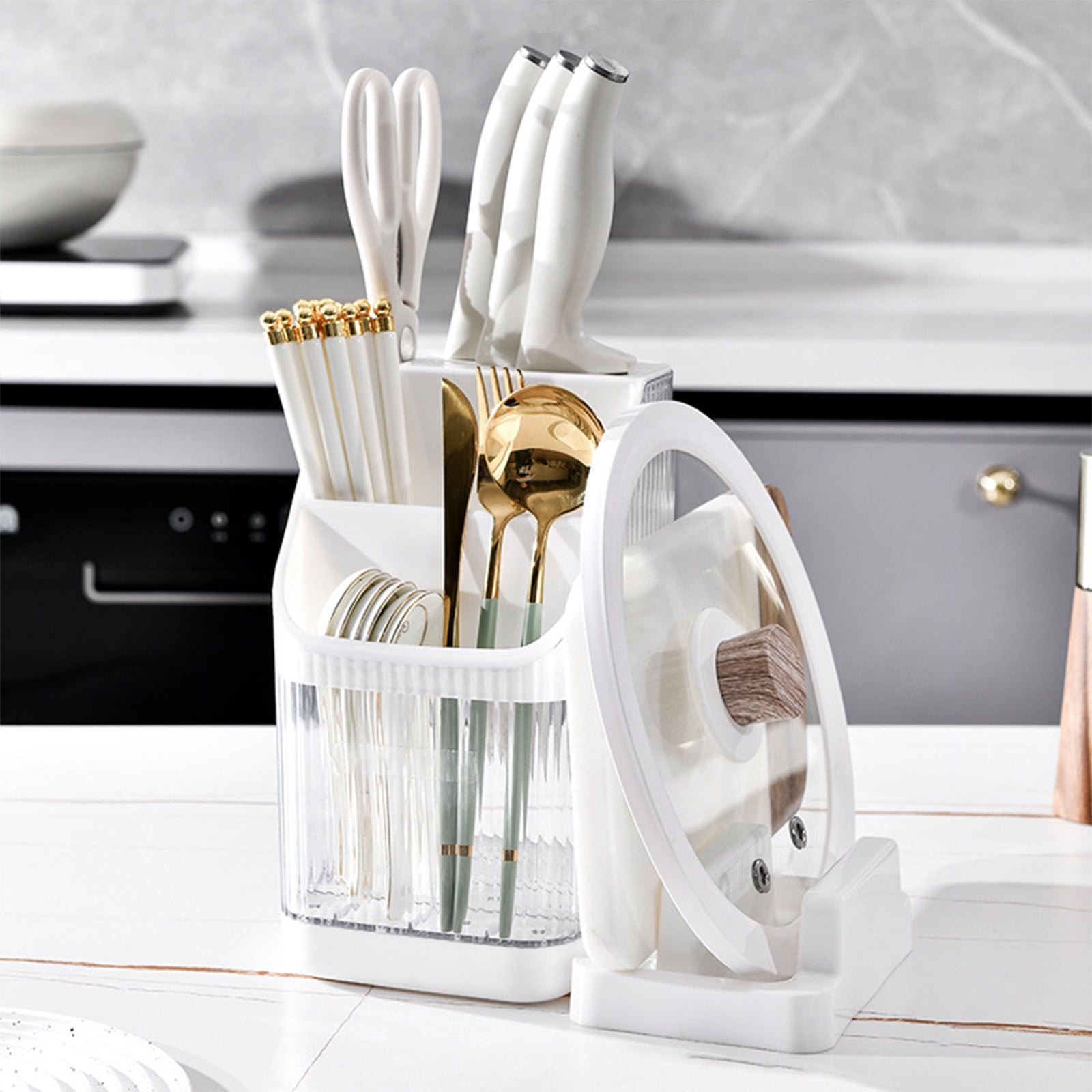 JWshufel Multifunctional Kitchen Utensil Storage Rack with Integrated ...