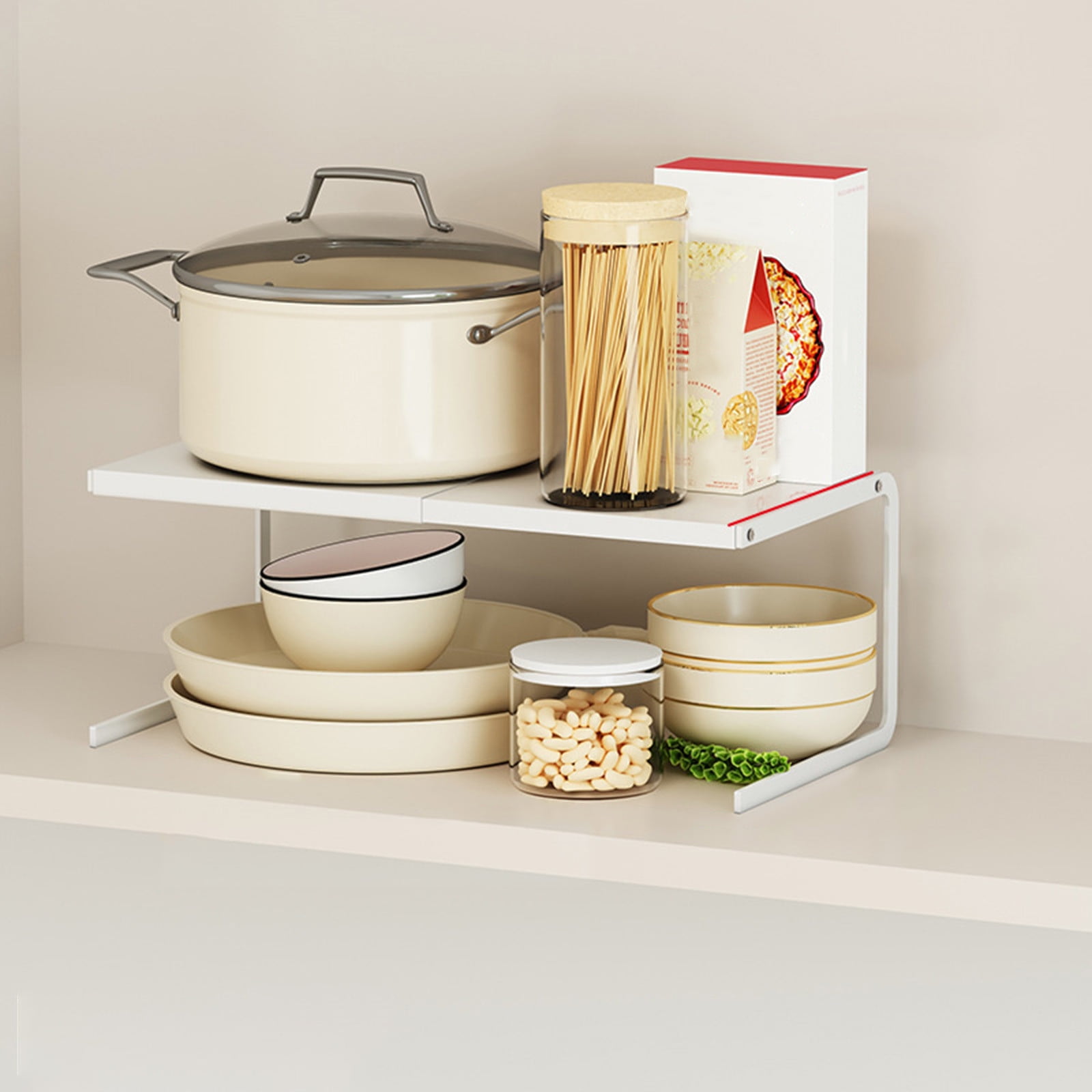 JWshufel Retractable Kitchen Cabinet Organizer Metal Storage Rack ...