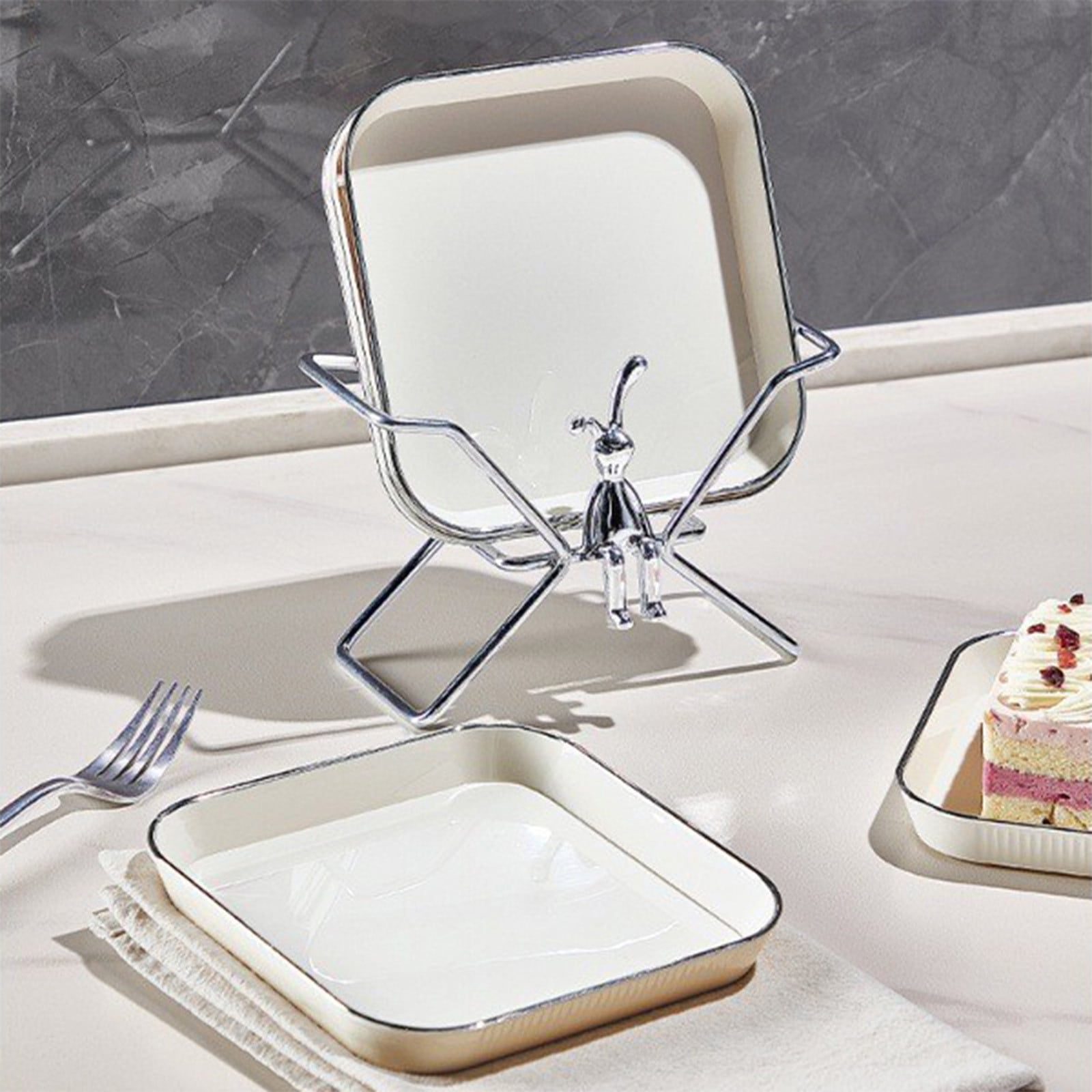 JWshufel Six Piece Dining Table Plate Set with Metal Base for ...