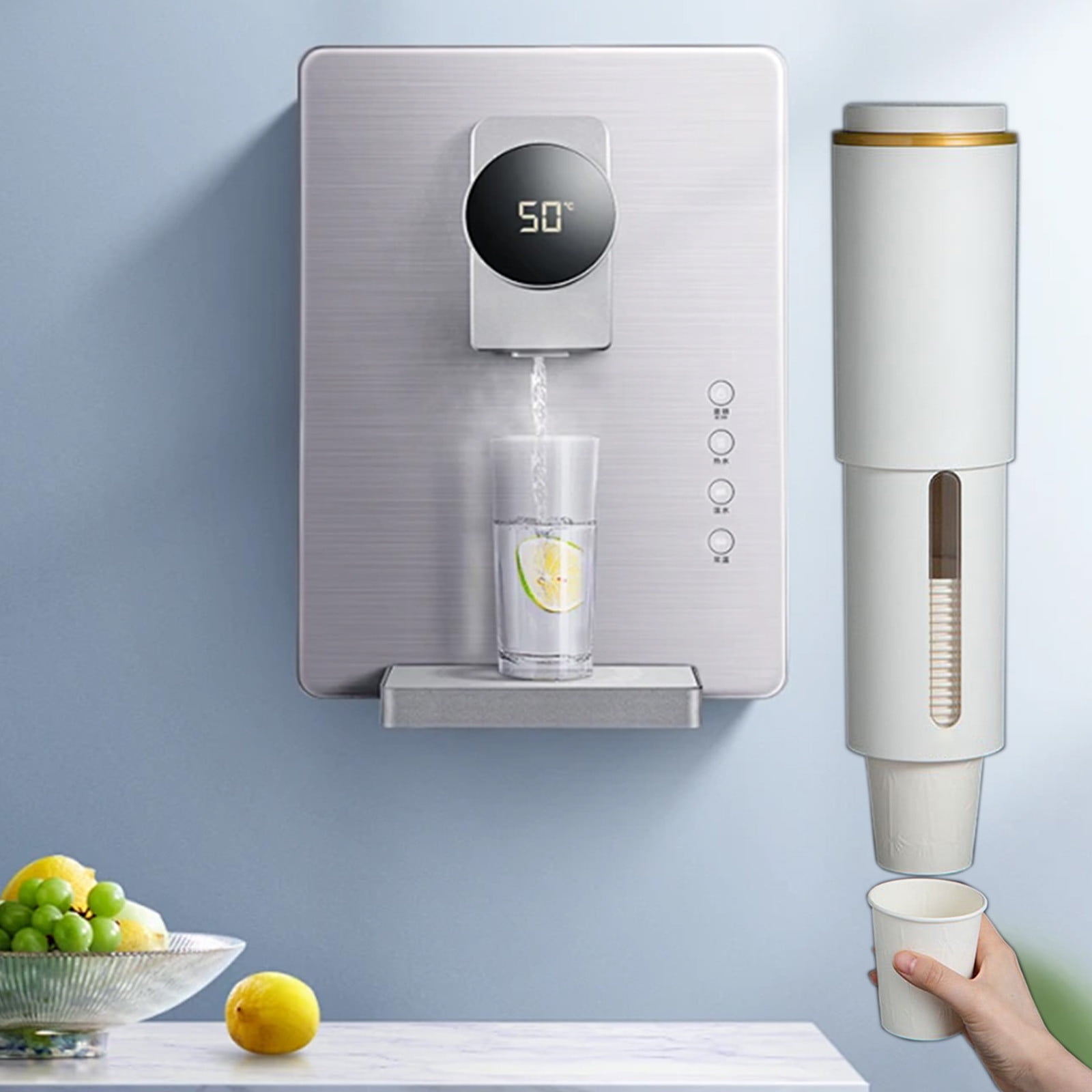 JWshufel Wall Mounted Disposable Cup Dispenser with Integrated Storage ...