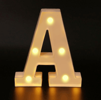 JX 2025 Alphabet Night Lights Luminous Number Letter Lamp 16cm Letter ...