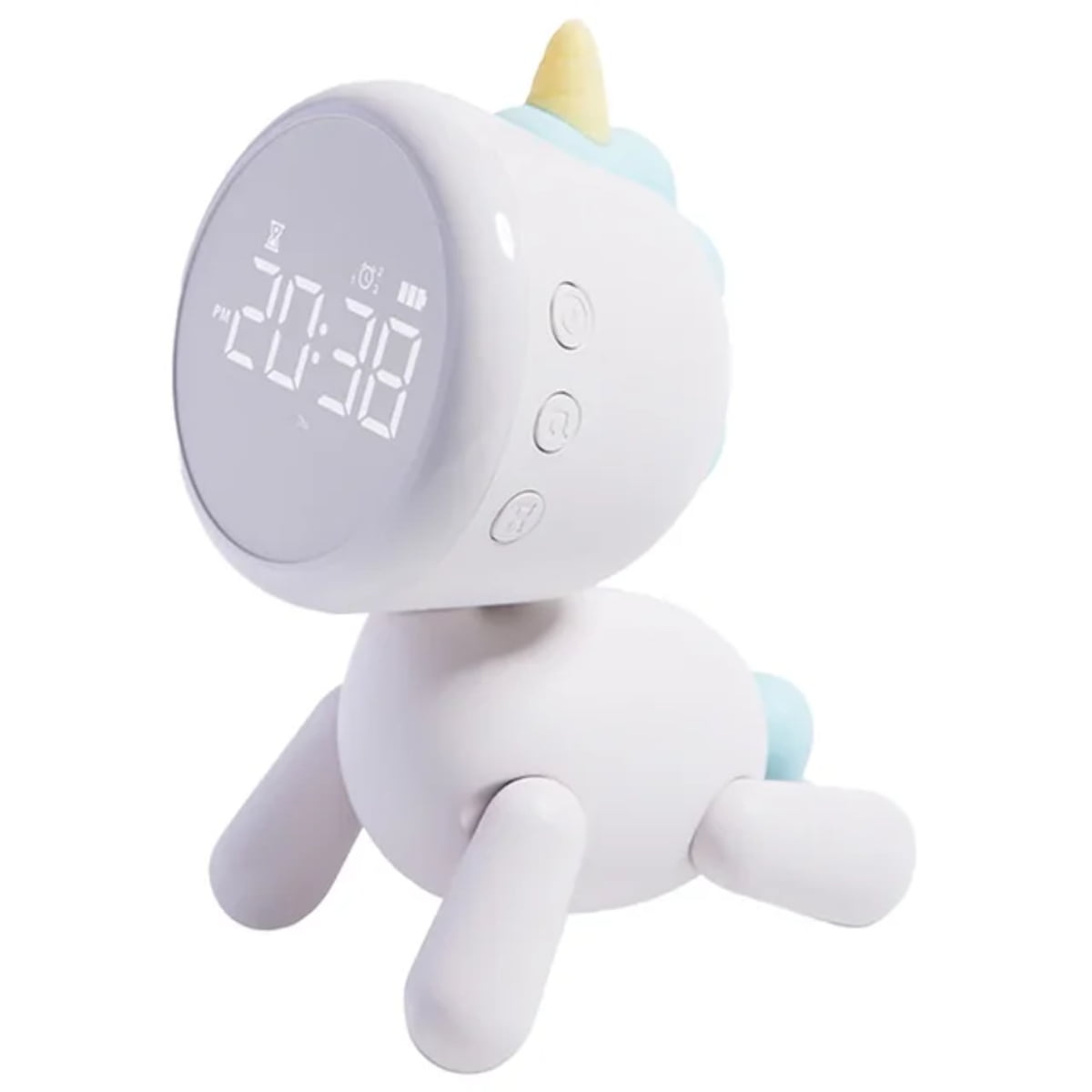 JX 2025 Cute Unicorn Alarm Clock Night Lamp 1200mAh Digital Alarm Clock ...