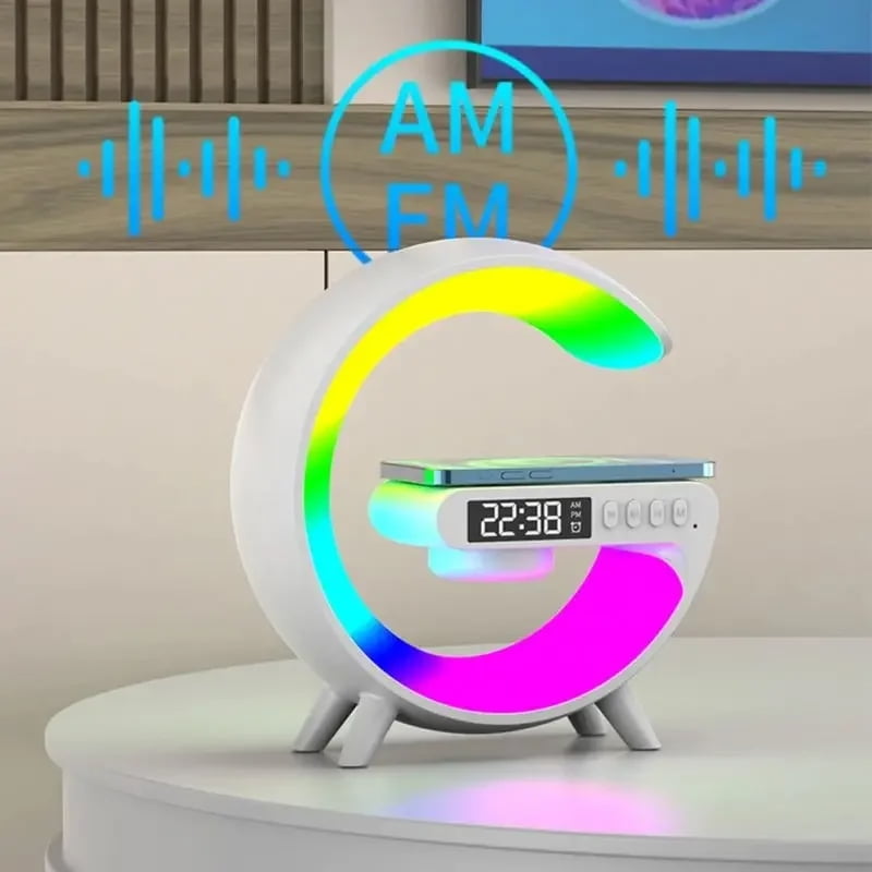 JX 2025 G Shape RGB Night Light 15W Wireless Charger Station Bluetooth ...