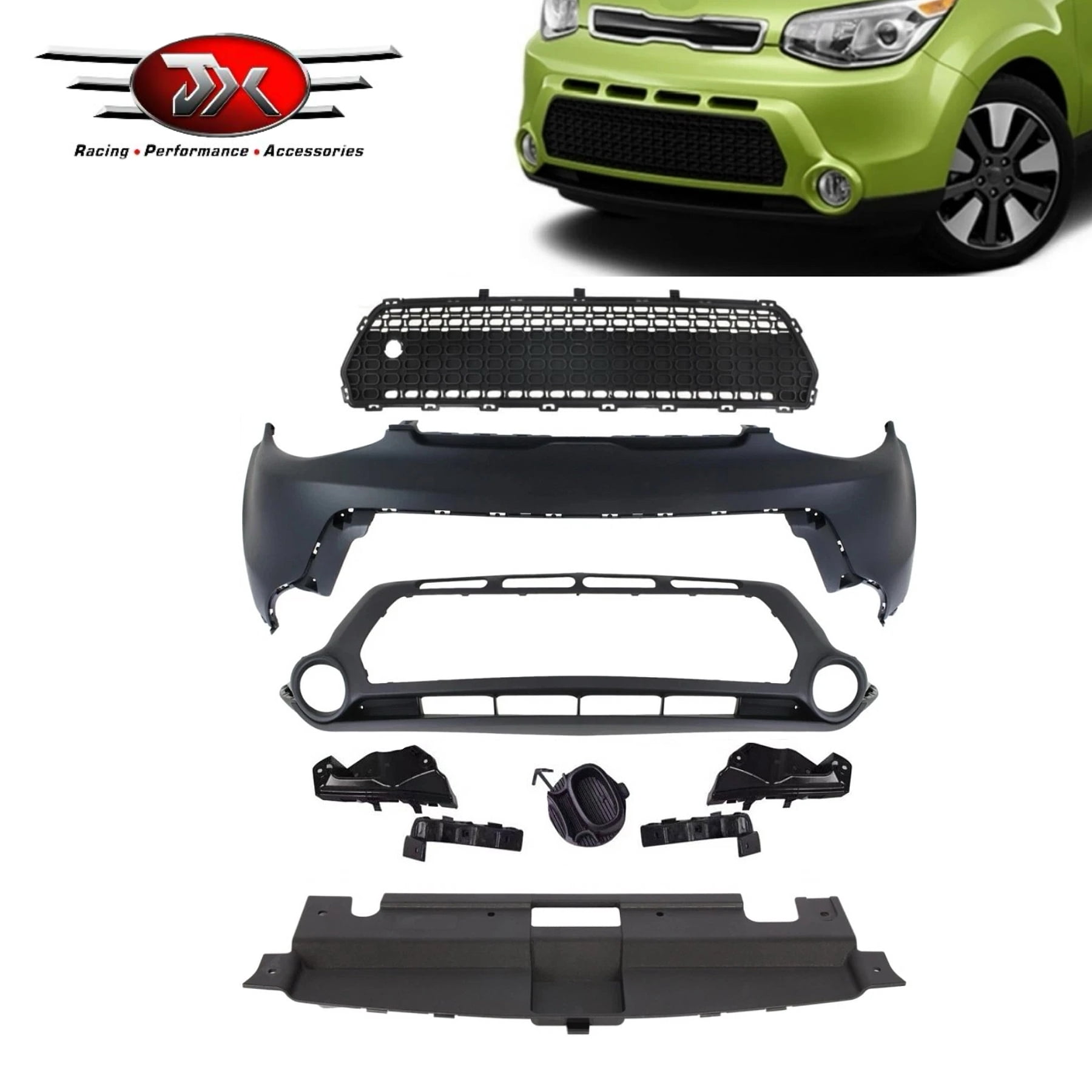 JX RACING Front Bumper Cover Lower Grille Radiator Cover 9pcs ...