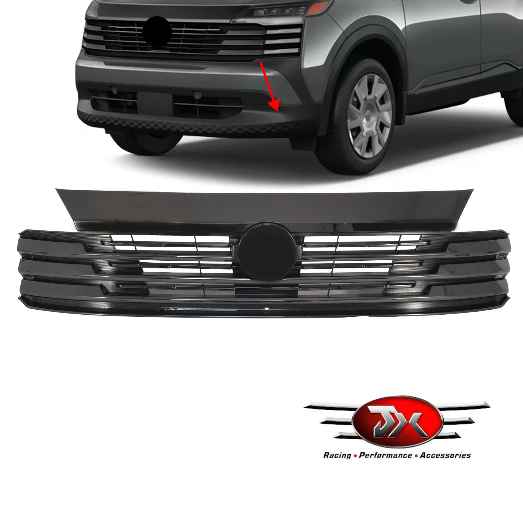 JX RACING Front Bumper Upper Grille Grill Compatible with Nissan Kicks ...