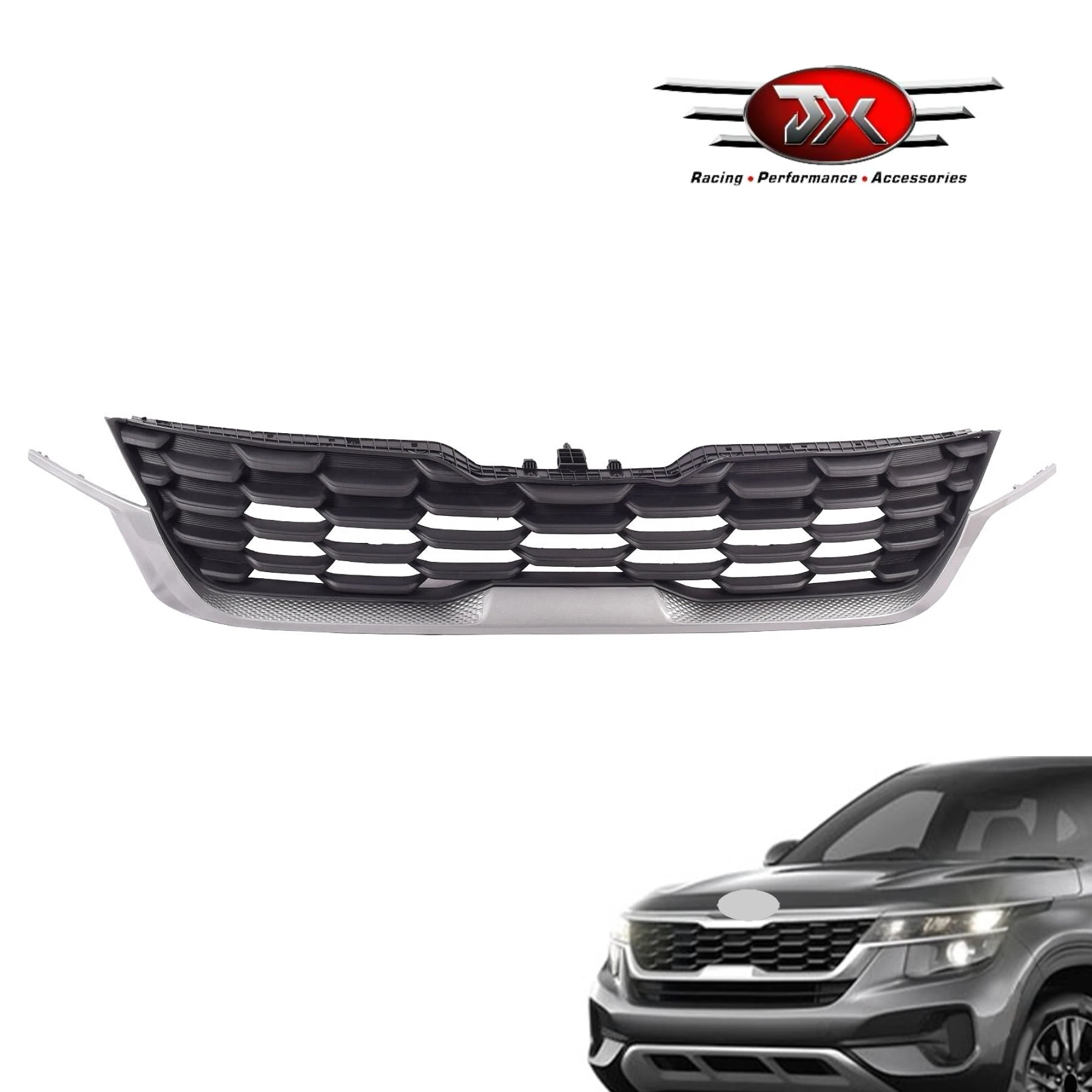 JX RACING Front Upper Radiator Grille Compatible with Kia Seltos LX ...