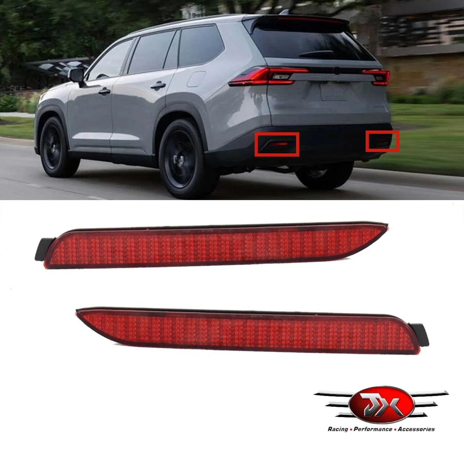 JX RACING Rear Light Tail Bumper Reflector Compatible with Toyota Grand ...