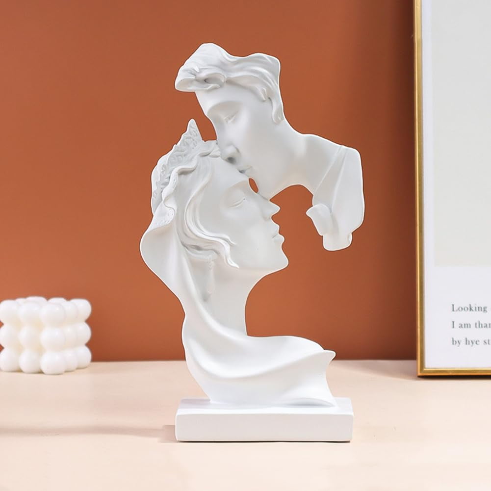 JXCBXJ Large Couples Kiss Sculpture,Abstract Art Couple Sculpture Home ...