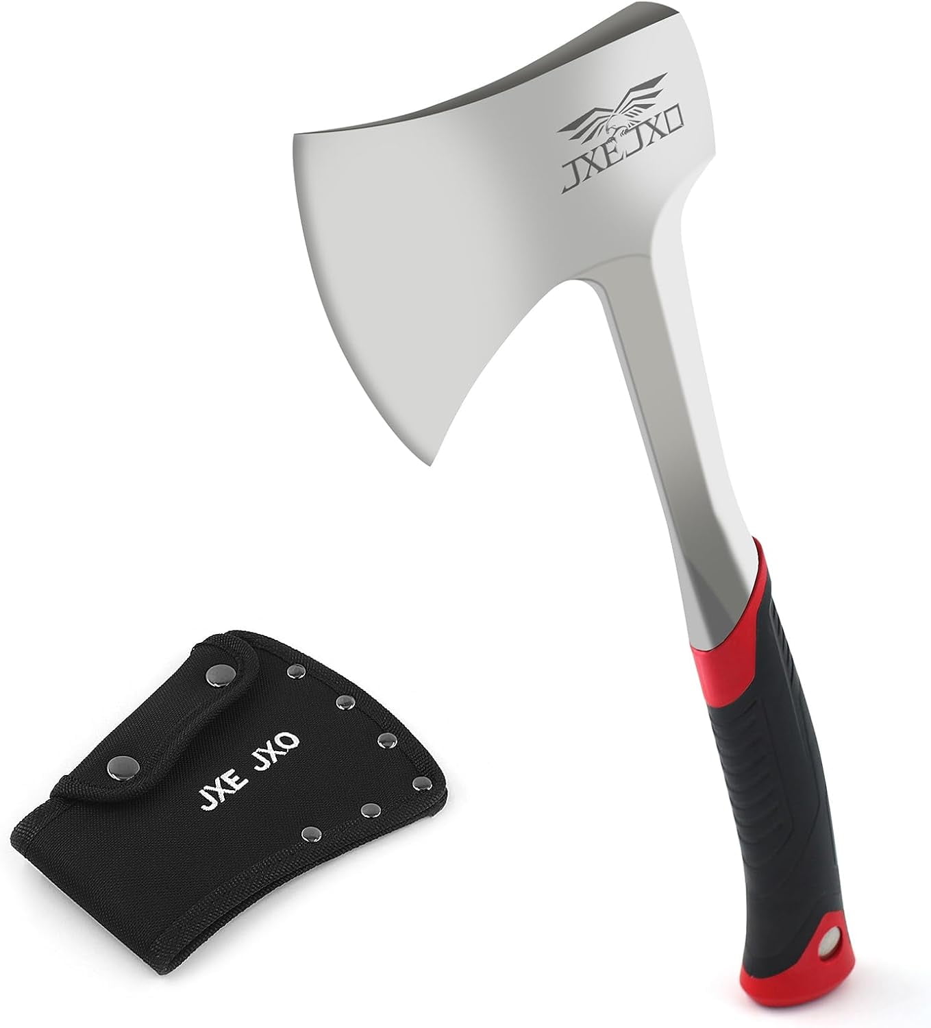JXE JXO 14.4" Camping Hatchet with Full Tang Forged Steel Head and ...
