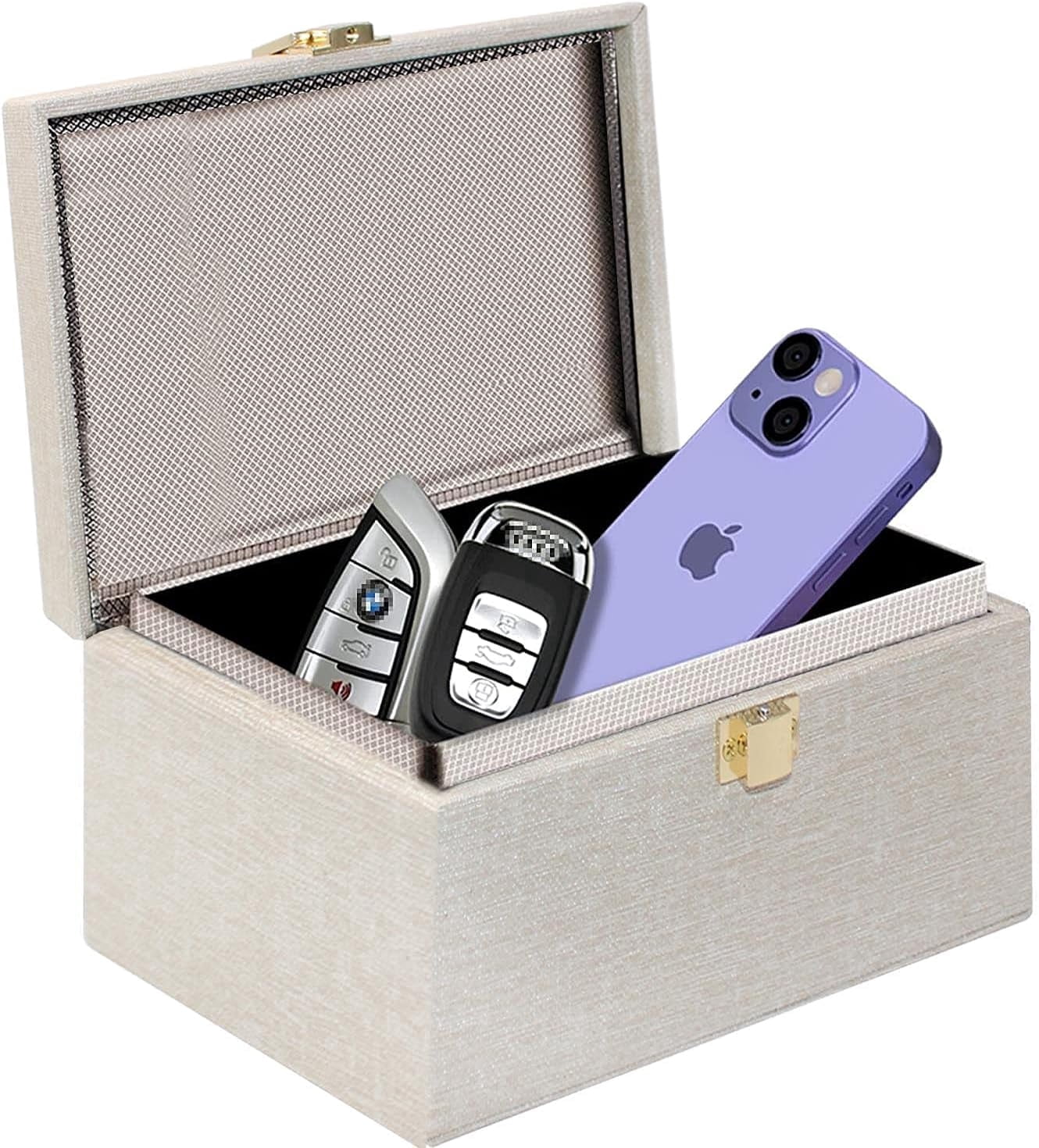 JXE JXO Faux Leather Faraday Box for Car Keys, RFID Signal Blocking Key ...
