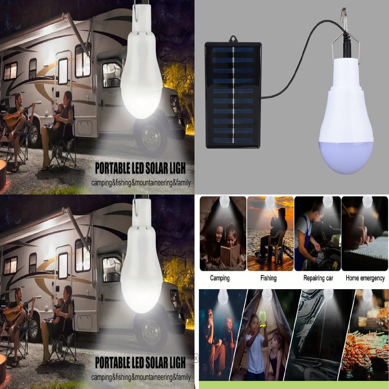 JXJP 1Pc Solar Bulbs Lights Indoor Outdoor Energy Saving Bulb for ...