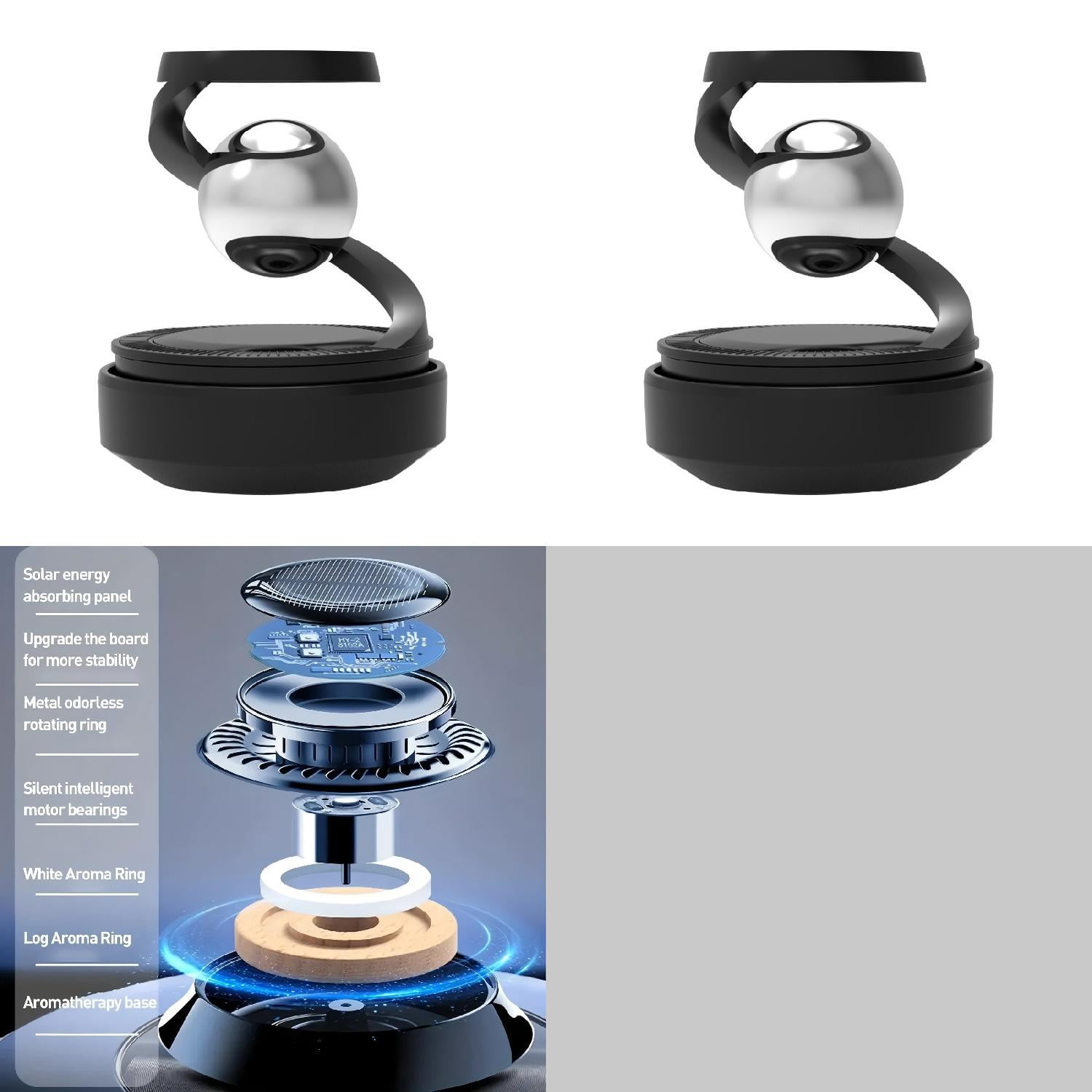 JXJP [1pc Rotating Car Aromatherapy Diffuser] 1pc Solar-Powered ...