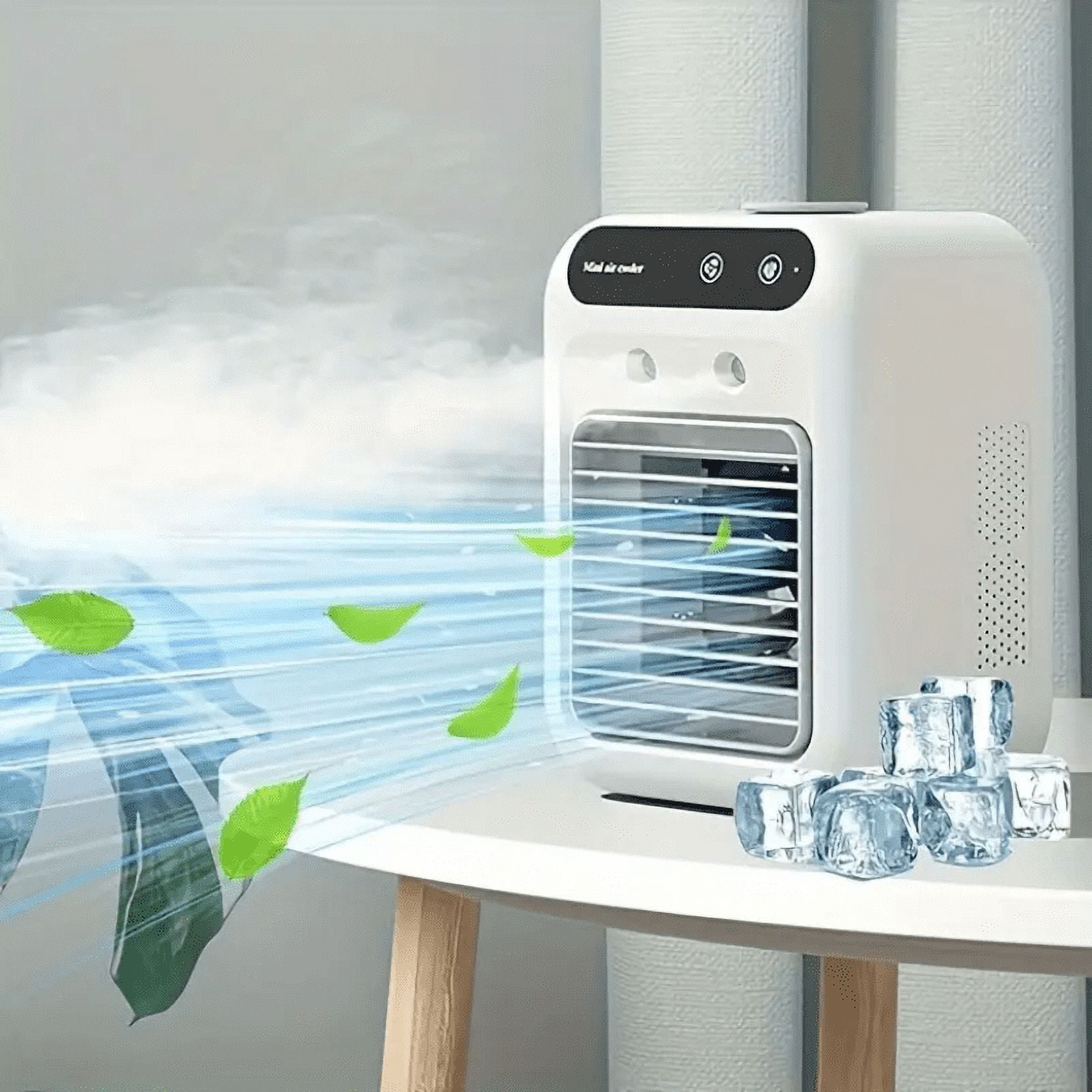 JXJP Portable USB Rechargeable 2 Speed Mini Air Conditioner Fan with ...