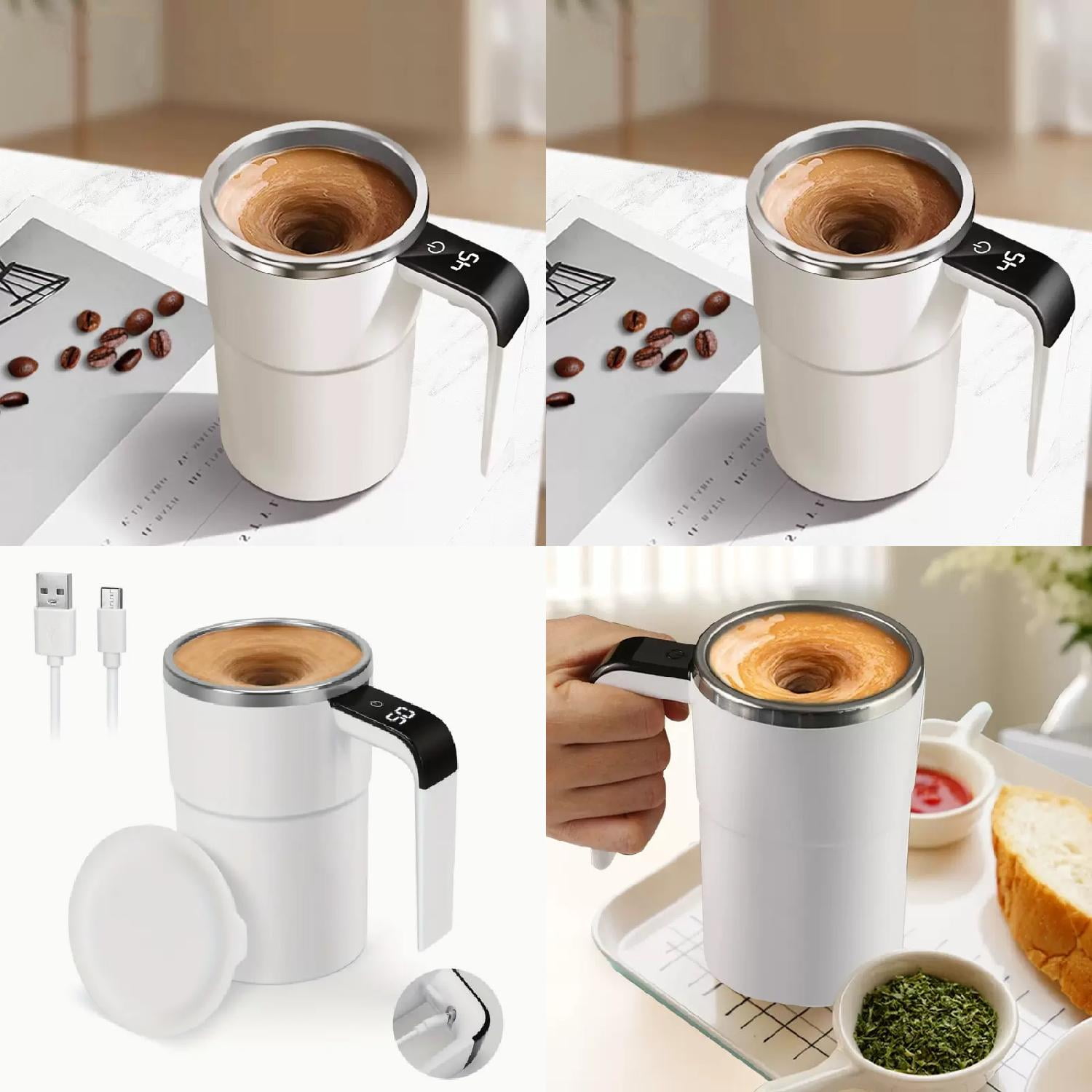 JXJP Rechargeable Automatic Coffee Mixer Cup with Temperature Display ...