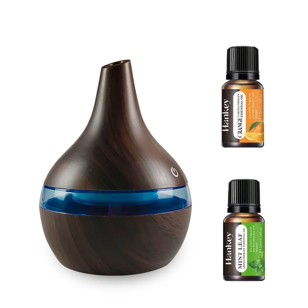 JXJP Wooden Humidifier for Desk, 300ml USB Essential Oil Diffuser with ...