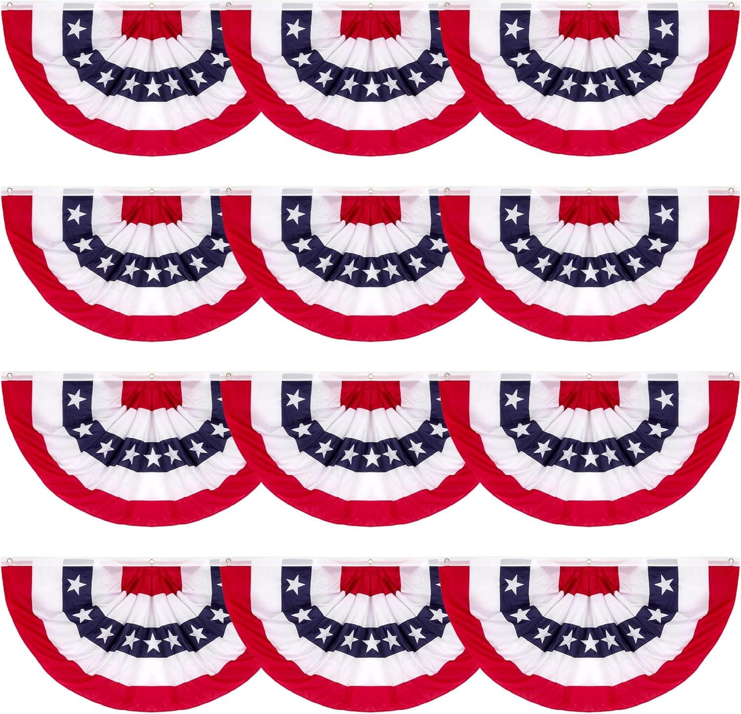 JXKIKOZE 2 × 4 FT 4th of July Decorations, American Pleated Fan Flag ...