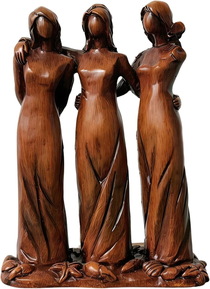 JXKIKOZE Sister by My Side Figurines, Three Sisters Sculpture ...