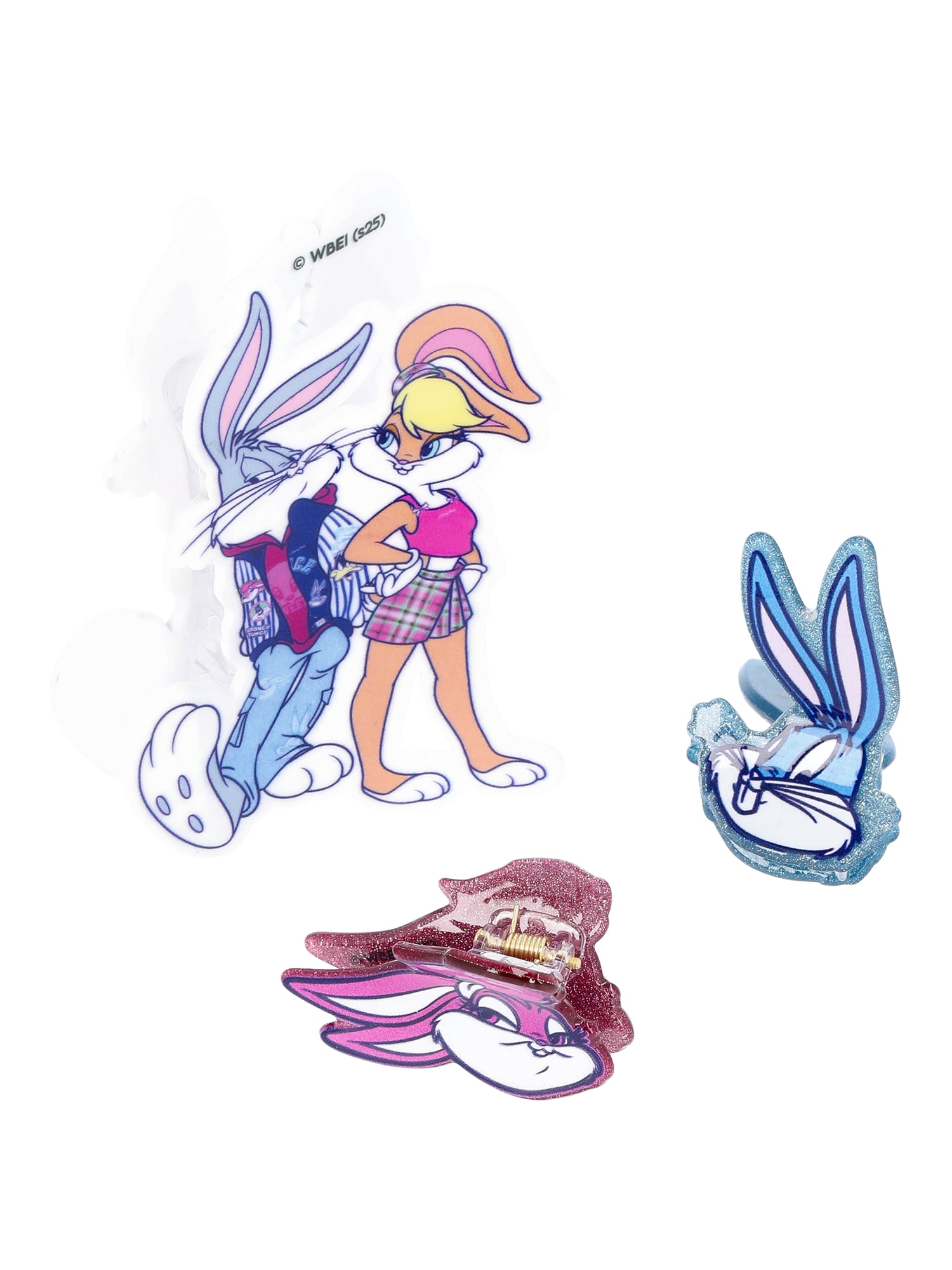 Justice Girl's Looney Tunes Bugs and Lola Hair Claw Clips, 3-Piece ...