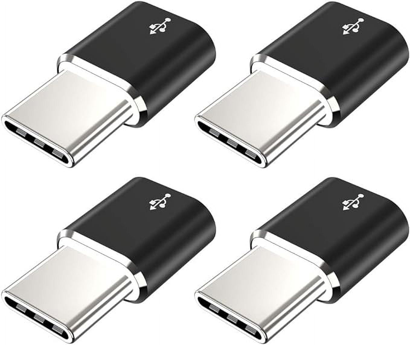 JXMOX USB Type C Adapter (4-Pack), Micro USB Female to USB C Male Fast ...