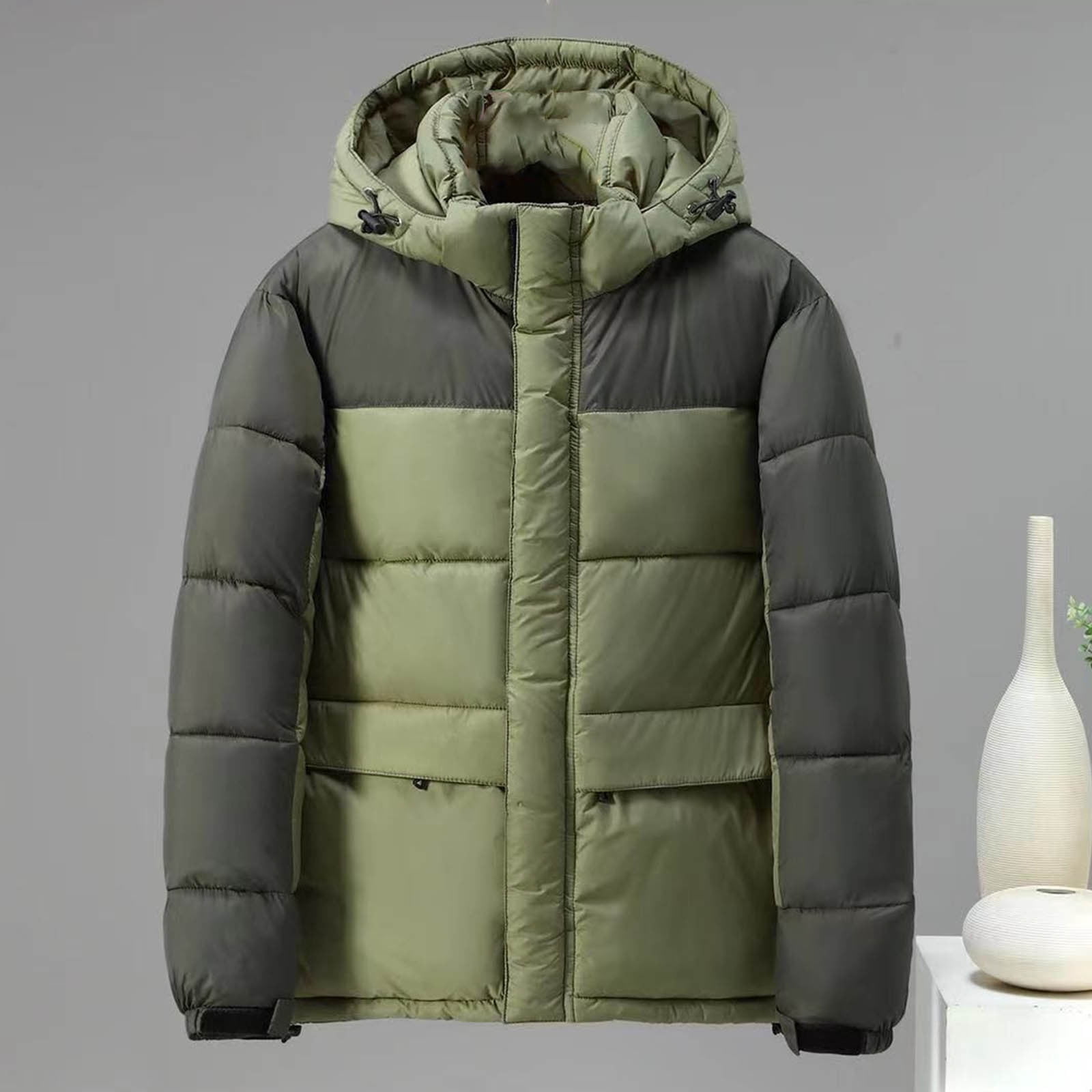 JXMVOJ Men Puffer Jacket with Hood Lightweight Packable Quilted Hooded ...