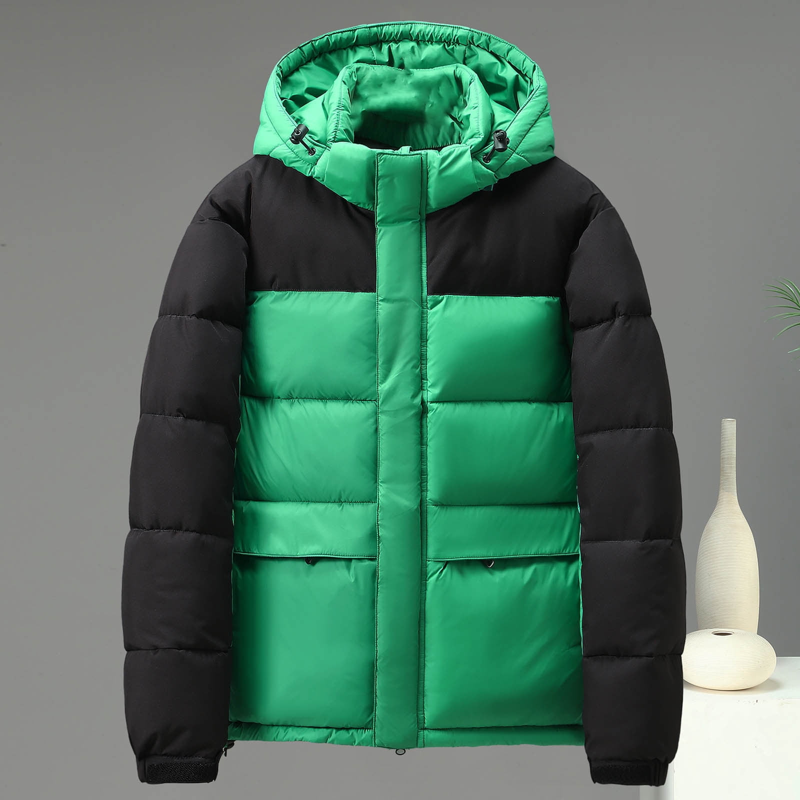 JXMVOJ Men Puffer Jacket with Hood Lightweight Packable Quilted Hooded ...