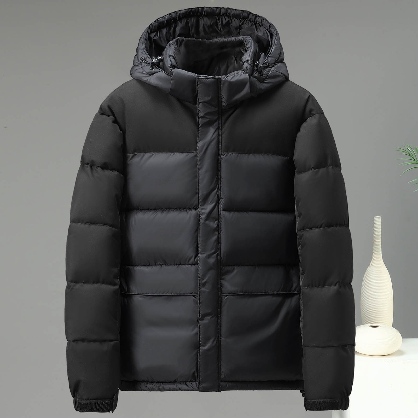 JXMVOJ Men Puffer Jacket with Hood Lightweight Packable Quilted Hooded ...