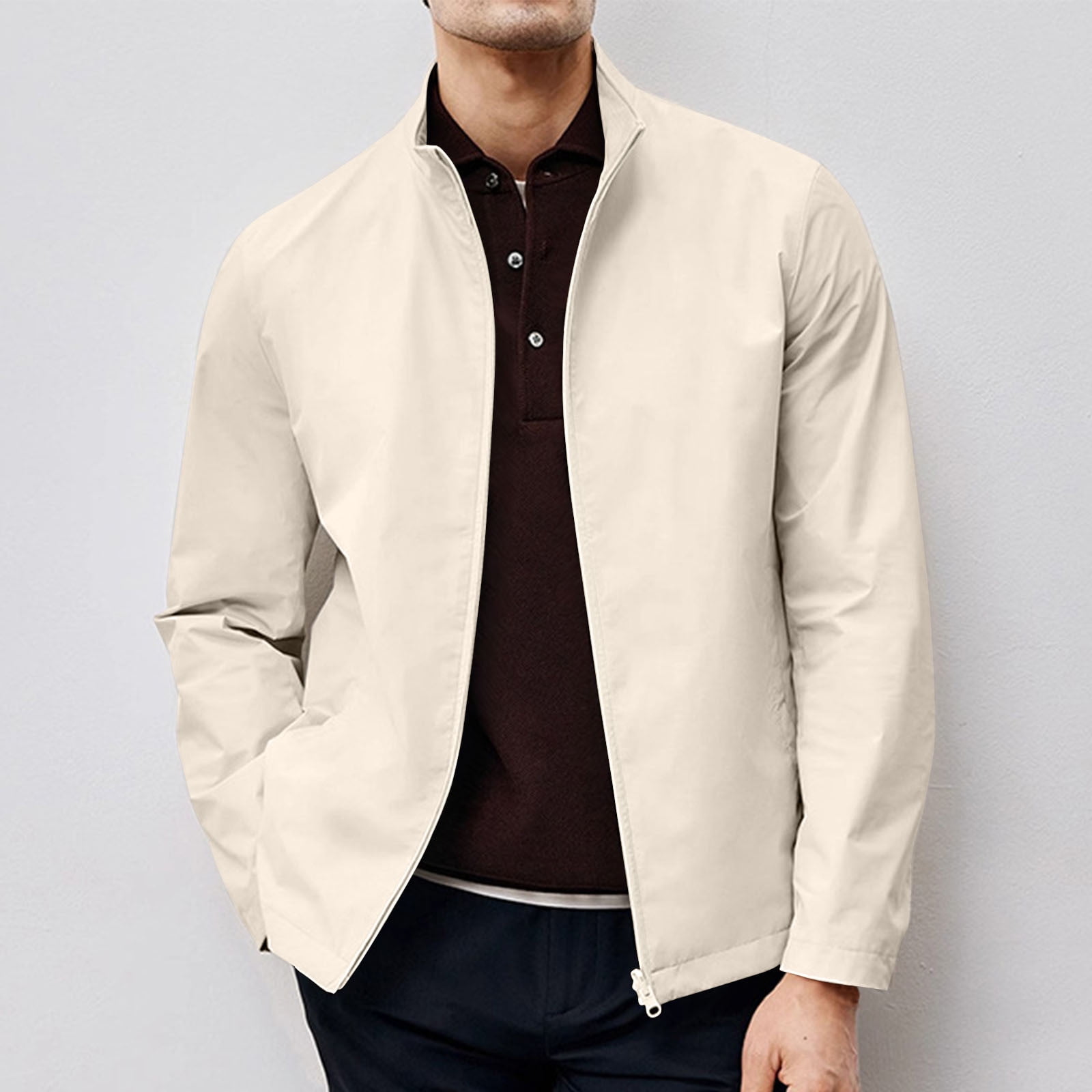 JXMVOJ Men's Lightweight Jackets Casual Windbreaker Stylish Light Fall ...