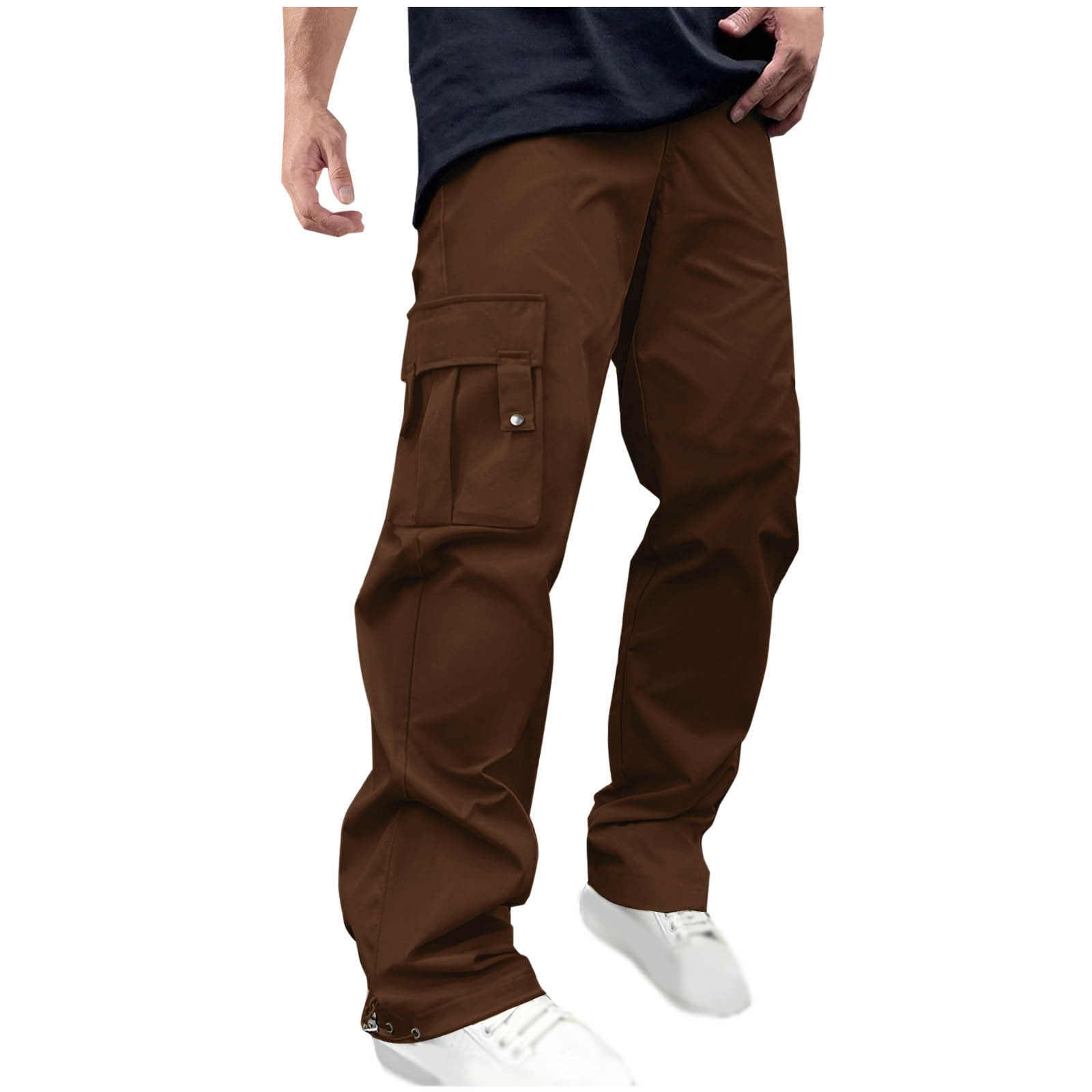 JXMVOJ Mens Casual Cargo Pants Stretch Elastic Waist Drawstring Loose ...