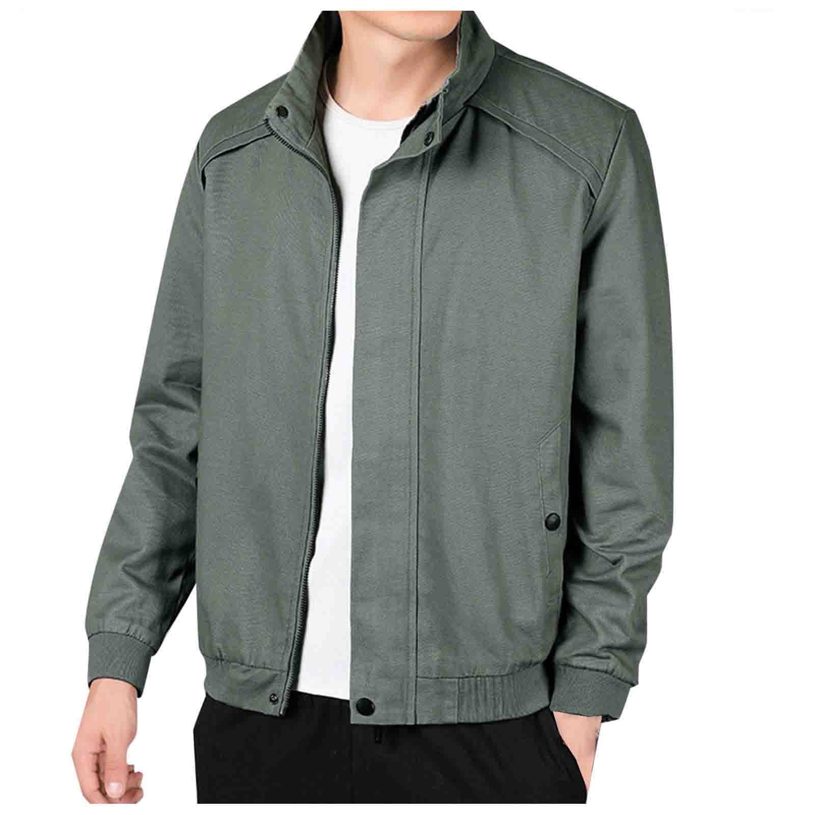 JXMVOJ Mens Casual Windbreaker Outerwear Cotton Coat Lightweight ...