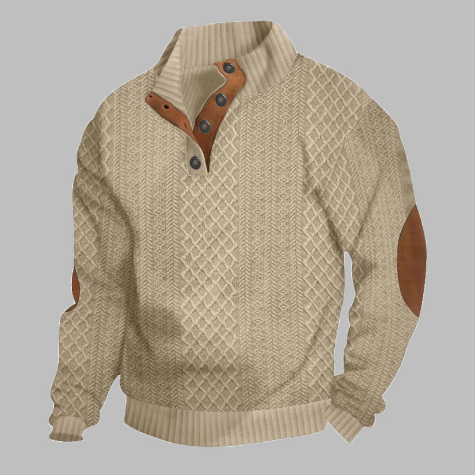 JXMVOJ Mens Corduroy Sweatshirts Casual Stand Collar Button Up Shirts ...