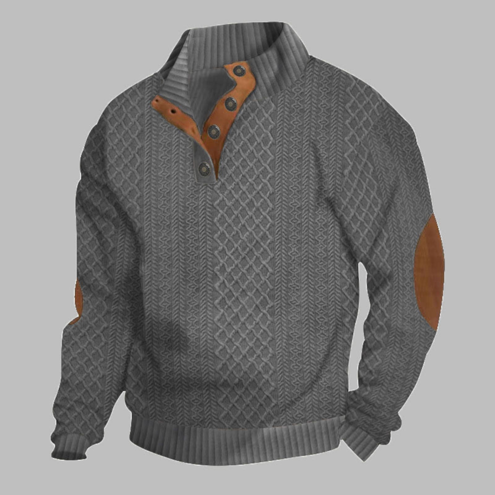 JXMVOJ Mens Corduroy Sweatshirts Casual Stand Collar Button Up Shirts ...