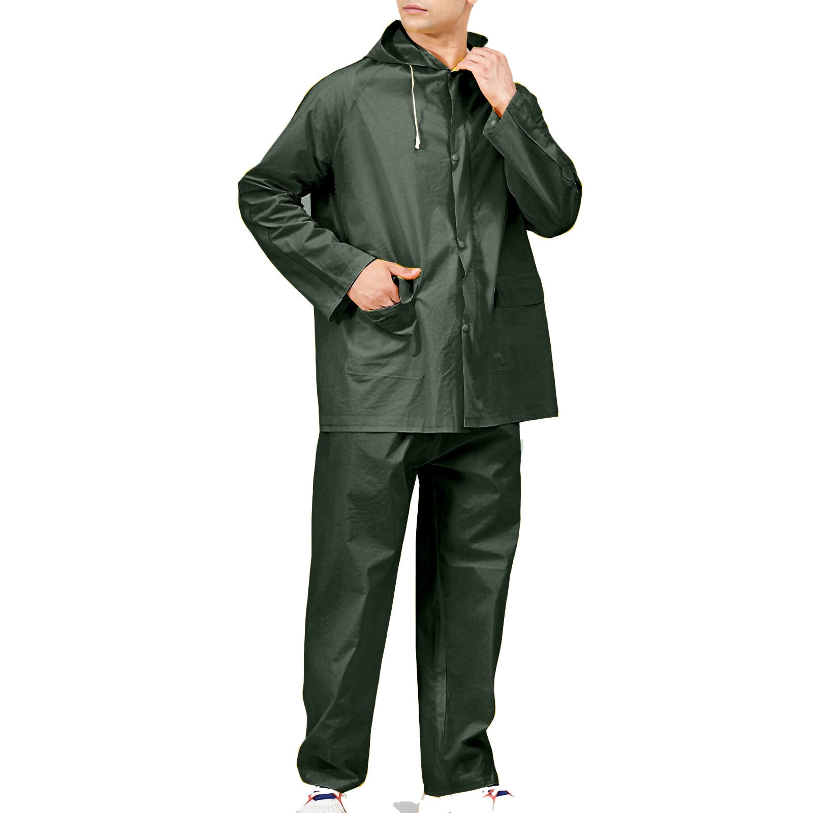 JXMVOJ Waterproof Rainsuit Jacket Pants Suits for Men Women, Hooded ...