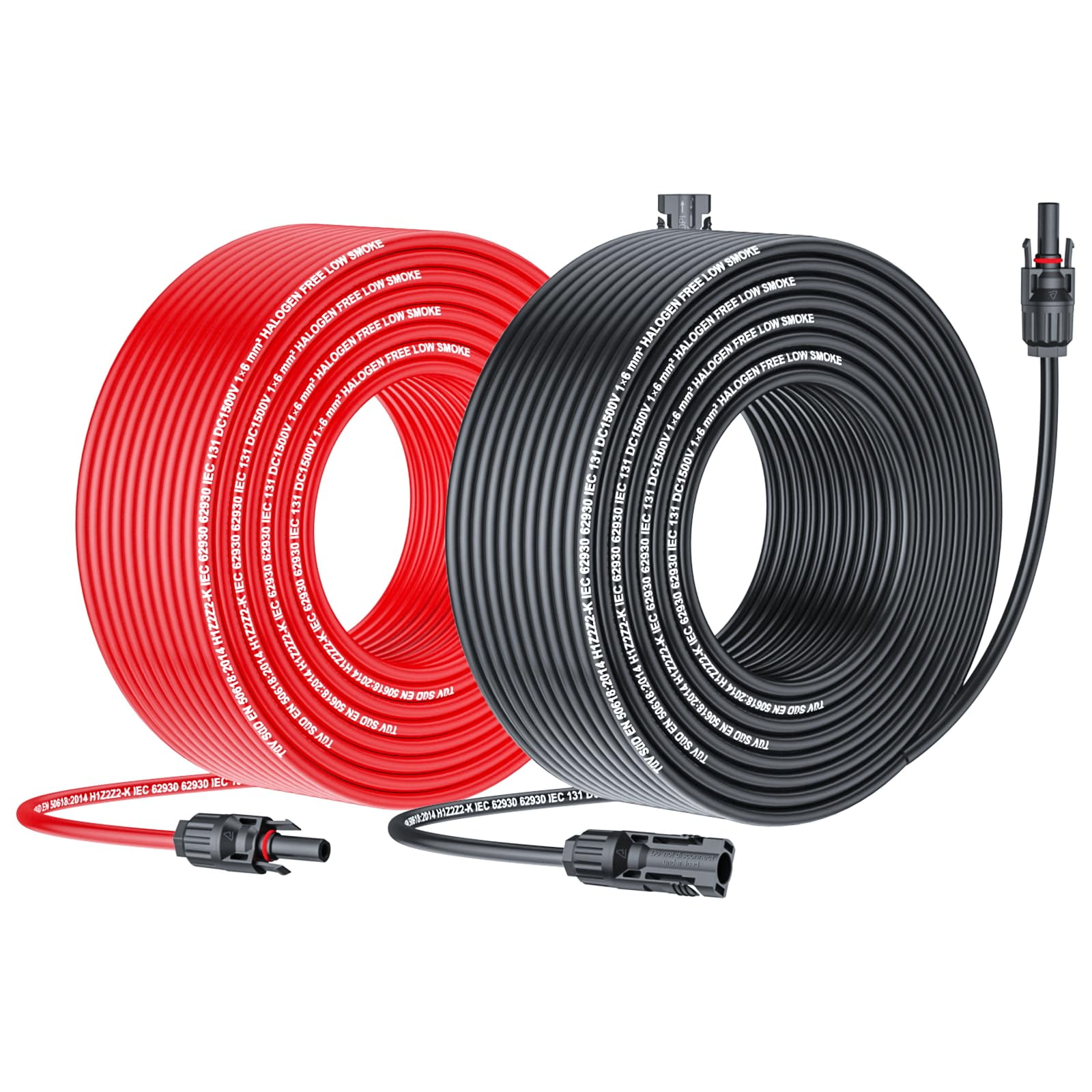 JXMXRPV Solar Cable Extension 50Ft 10AWG, Solar Wire with Tool-Free ...