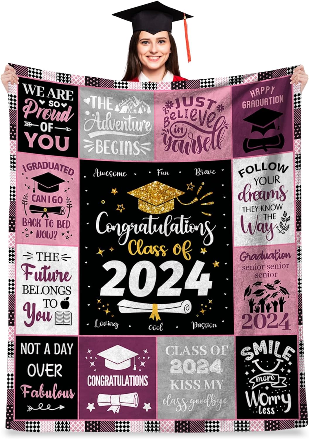 JXNUO 2024 Graduation Gifts Blanket, College Graduation Gifts for Women ...
