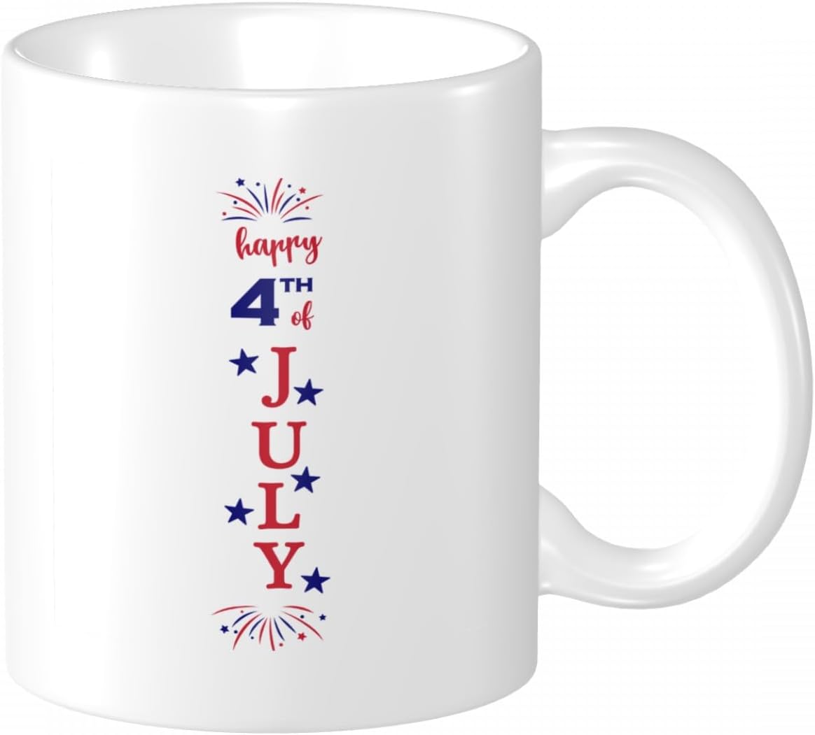JXNUO 4th Of July Ceramic Mug Independence Day Coffee Mugs Happy ...