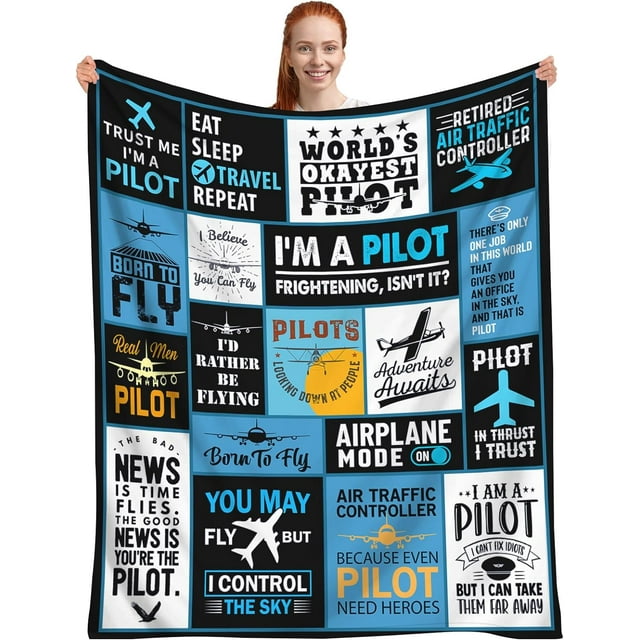 JXNUO Airplane Blanket, Pilot Gifts Aviation Men, Aviation Gifts for ...