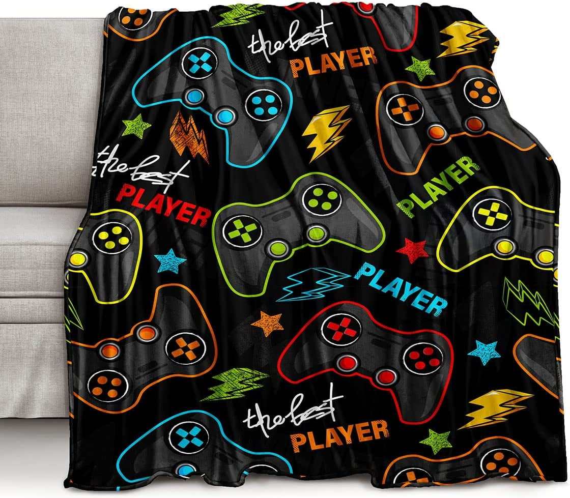 JXNUO Bedding Gaming Throw Blanket Super Soft, Fleece, Gamer Gift for ...