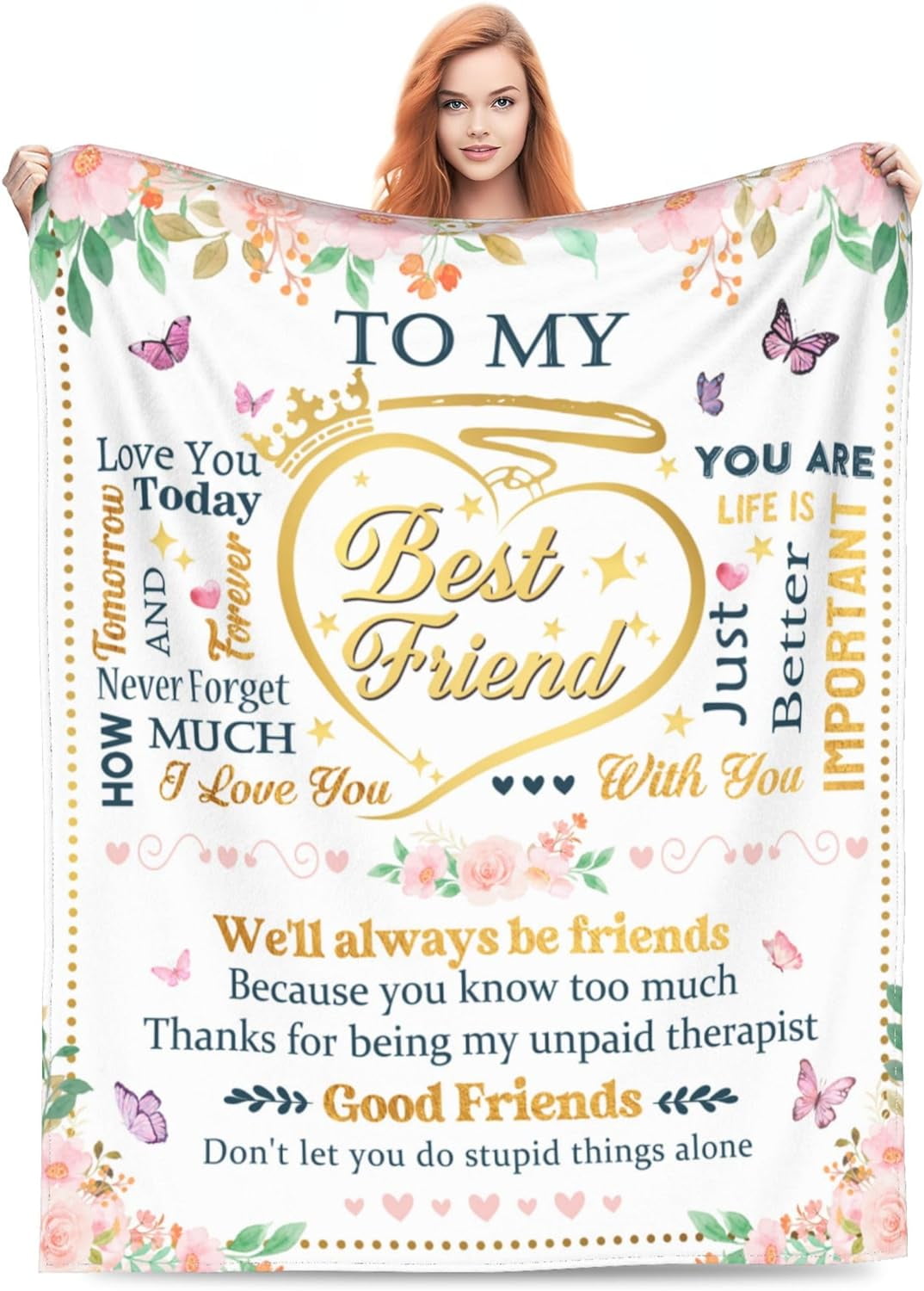 JXNUO Best Friend Blanket, Best Friend Birthday Gifts, Friendship Gifts ...