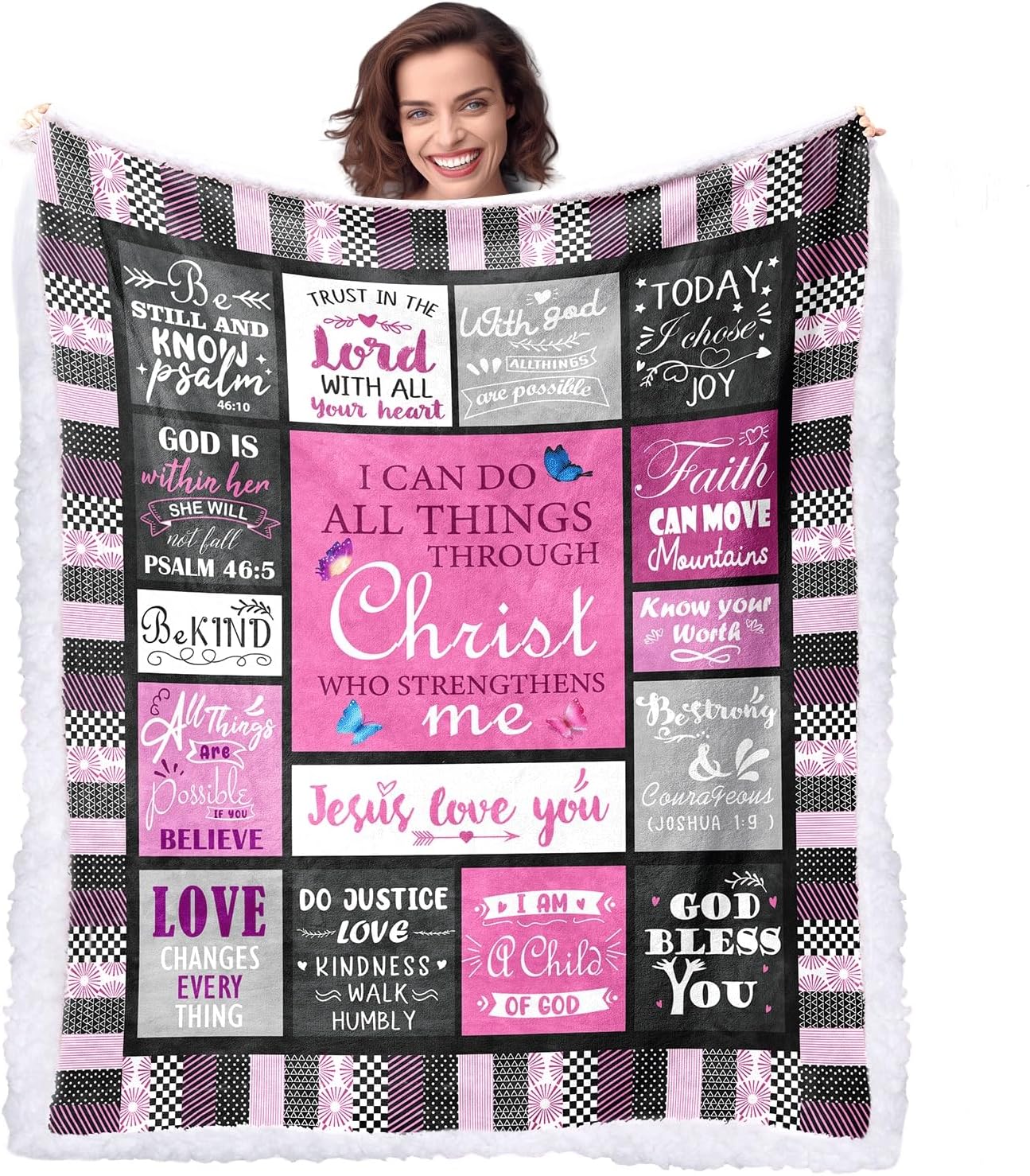 JXNUO Bible Blanket Christian Sympathy Blanket Inspirational Gifts for ...