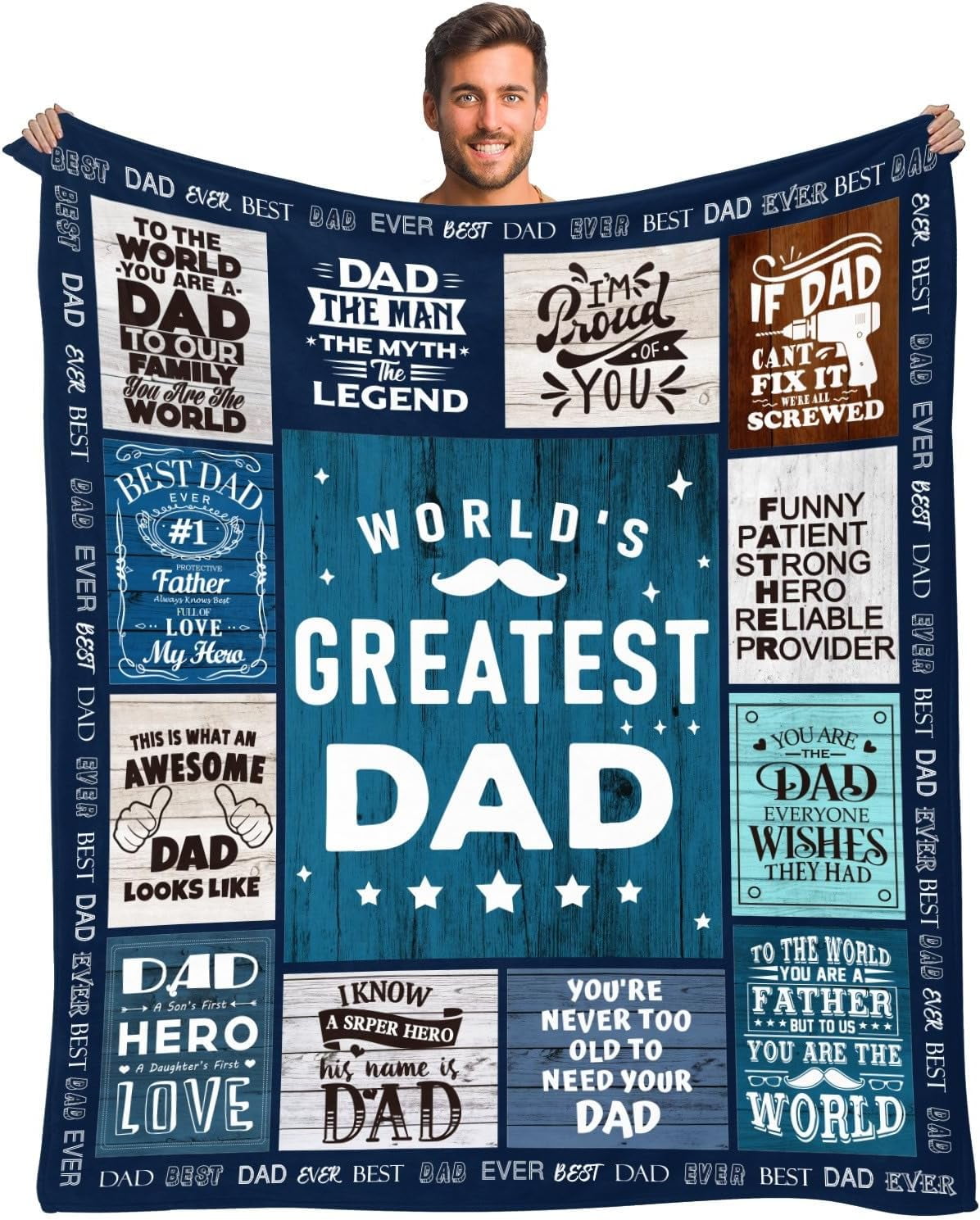 JXNUO Birthday Gifts for Dad Gift for Dad from Daughter Or Son Worlds ...