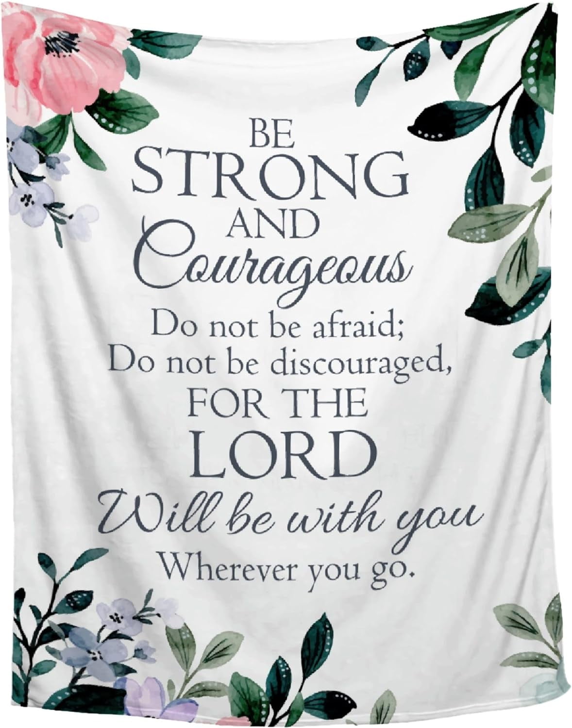 JXNUO Blanket Throw with Scripture Bible Verse- Be Strong and ...