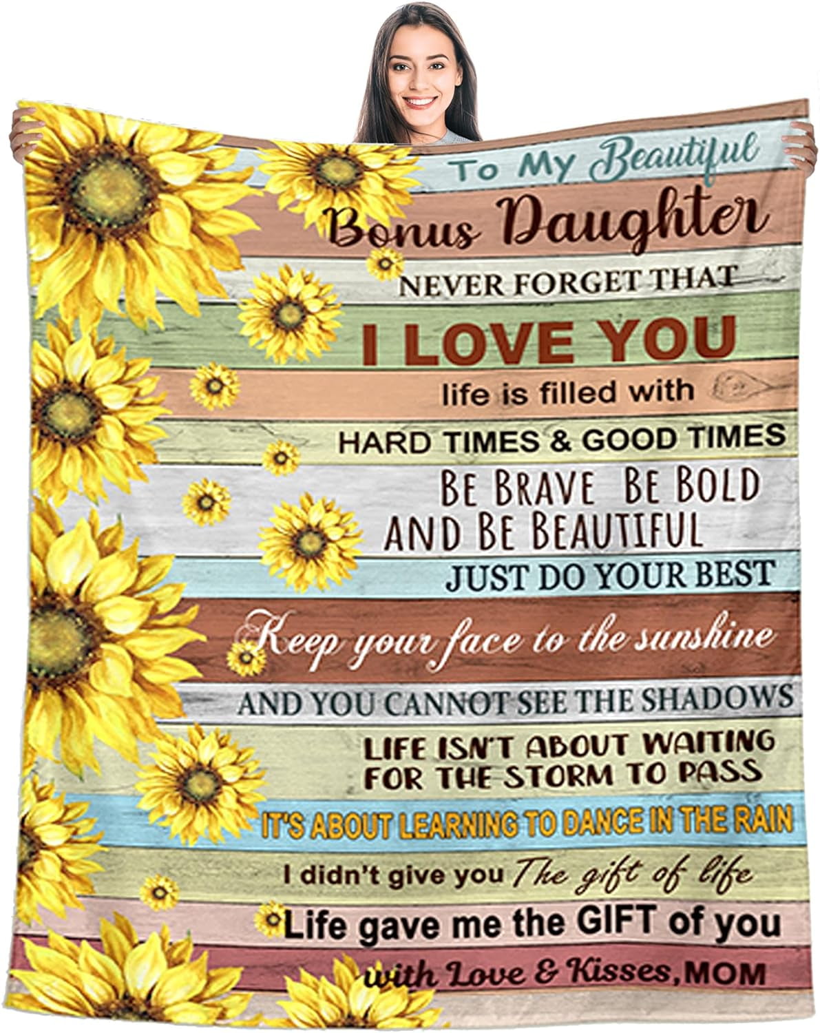 JXNUO Bonus Daughter Gifts Blankets, Step Daughter Gifts from Bonus Mom ...